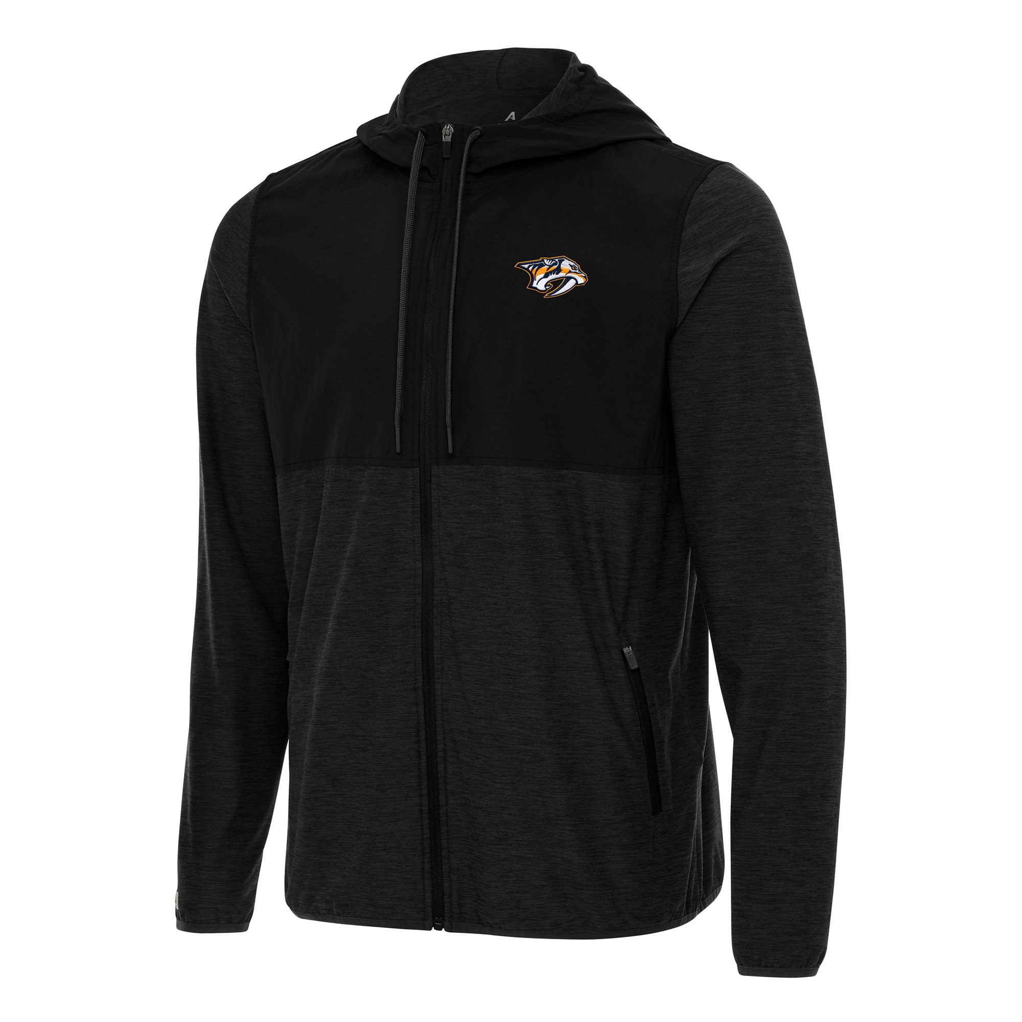 Men's Antigua Black Nashville Predators Sway Full-Zip Hoodie Jacket ...