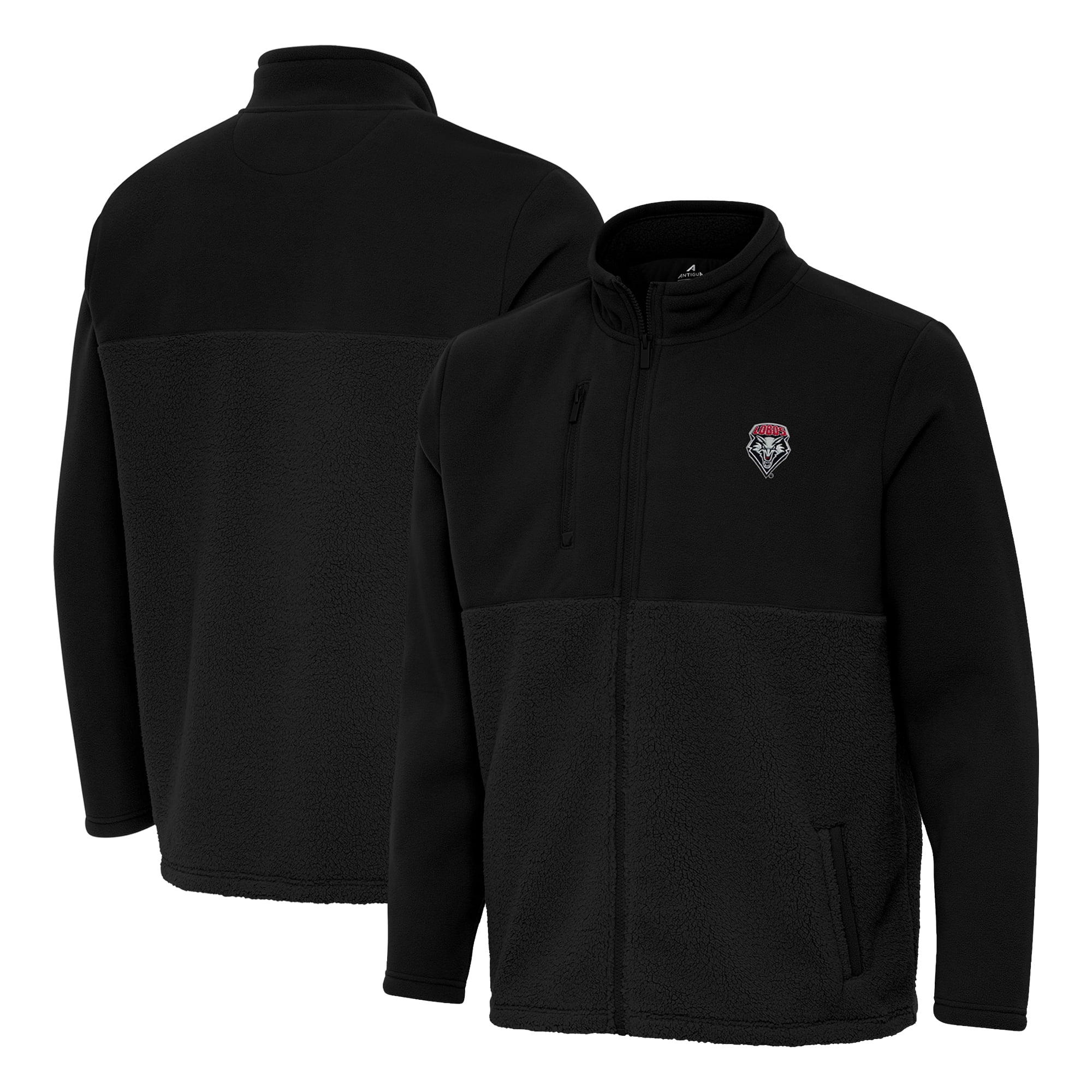 Men's Antigua Black New Mexico Lobos Daily Fused Full-Zip Jacket ...