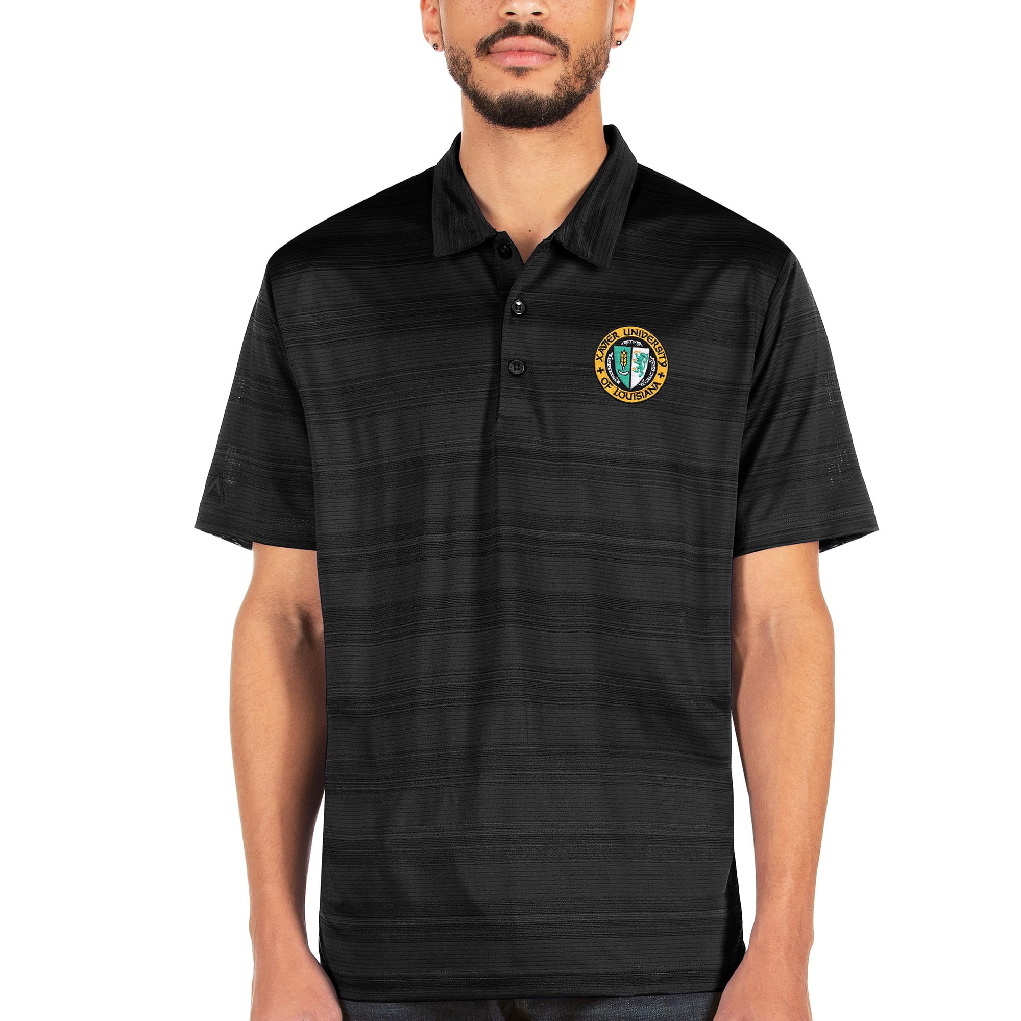 Men's Antigua Black XULA Gold Compass Polo - Walmart.com