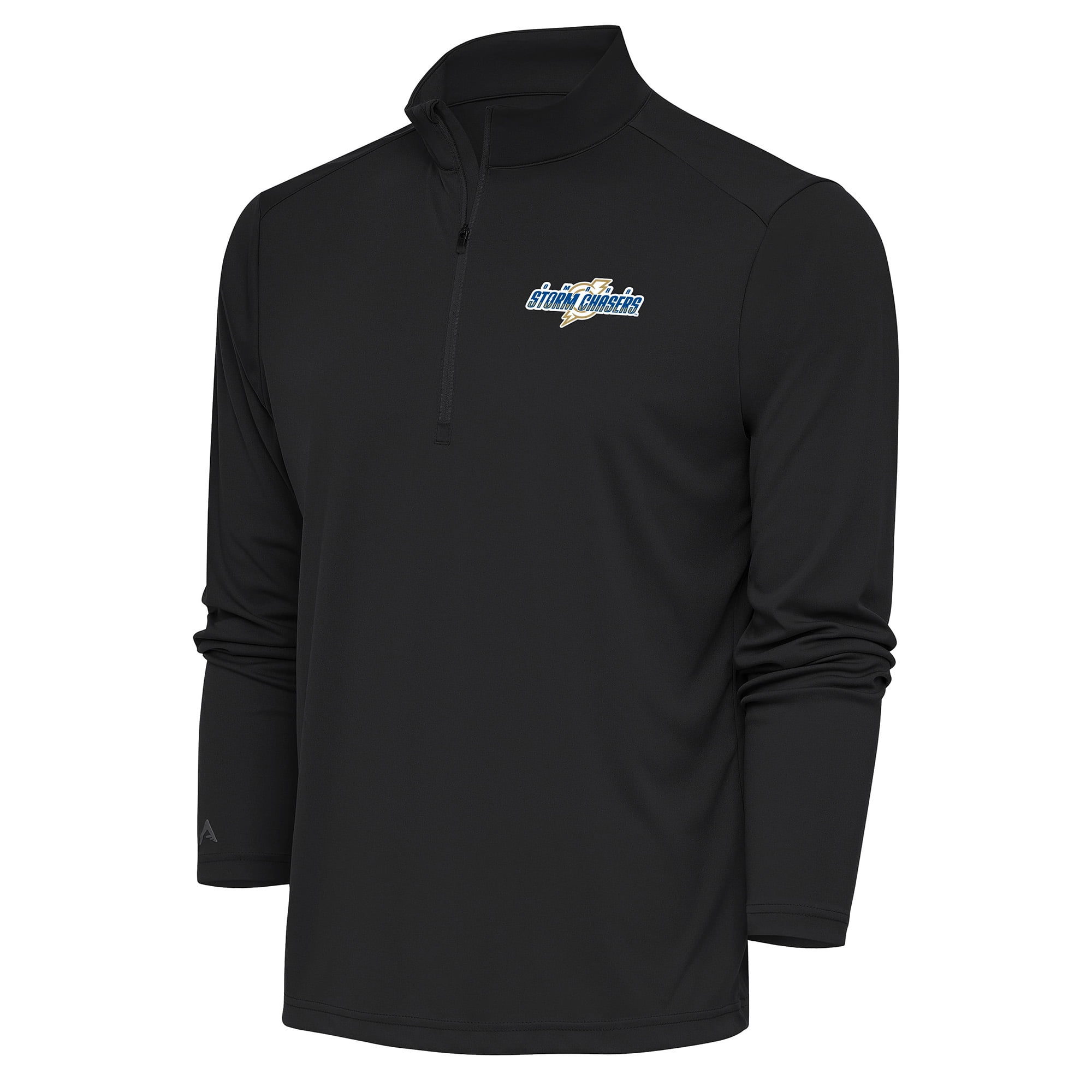 Men's Antigua Charcoal Omaha Storm Chasers Tribute Quarter-Zip Pullover ...