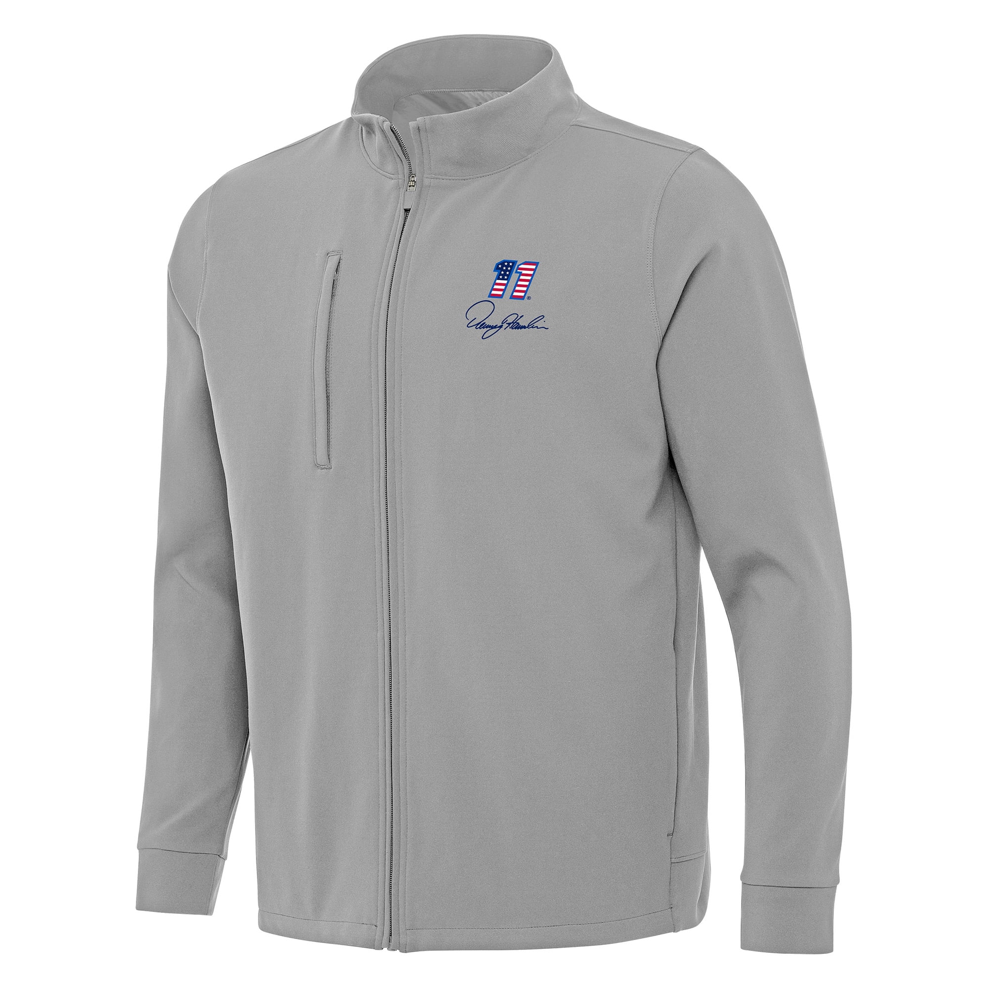 Men's Antigua Gray Denny Hamlin Regard Full-Zip Jacket - Walmart.com