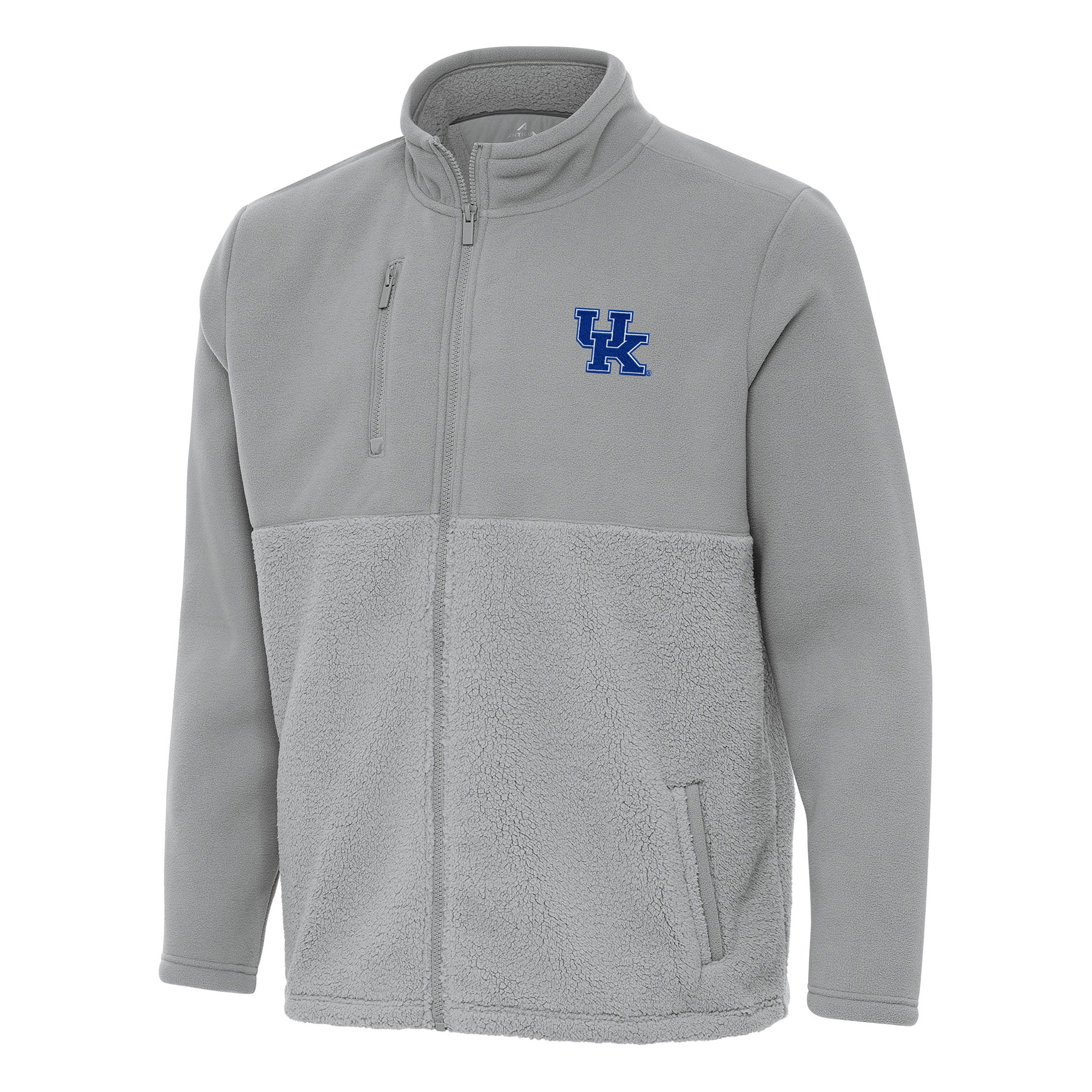 Men's Antigua Gray Kentucky Wildcats Daily Fused Full-Zip Jacket ...
