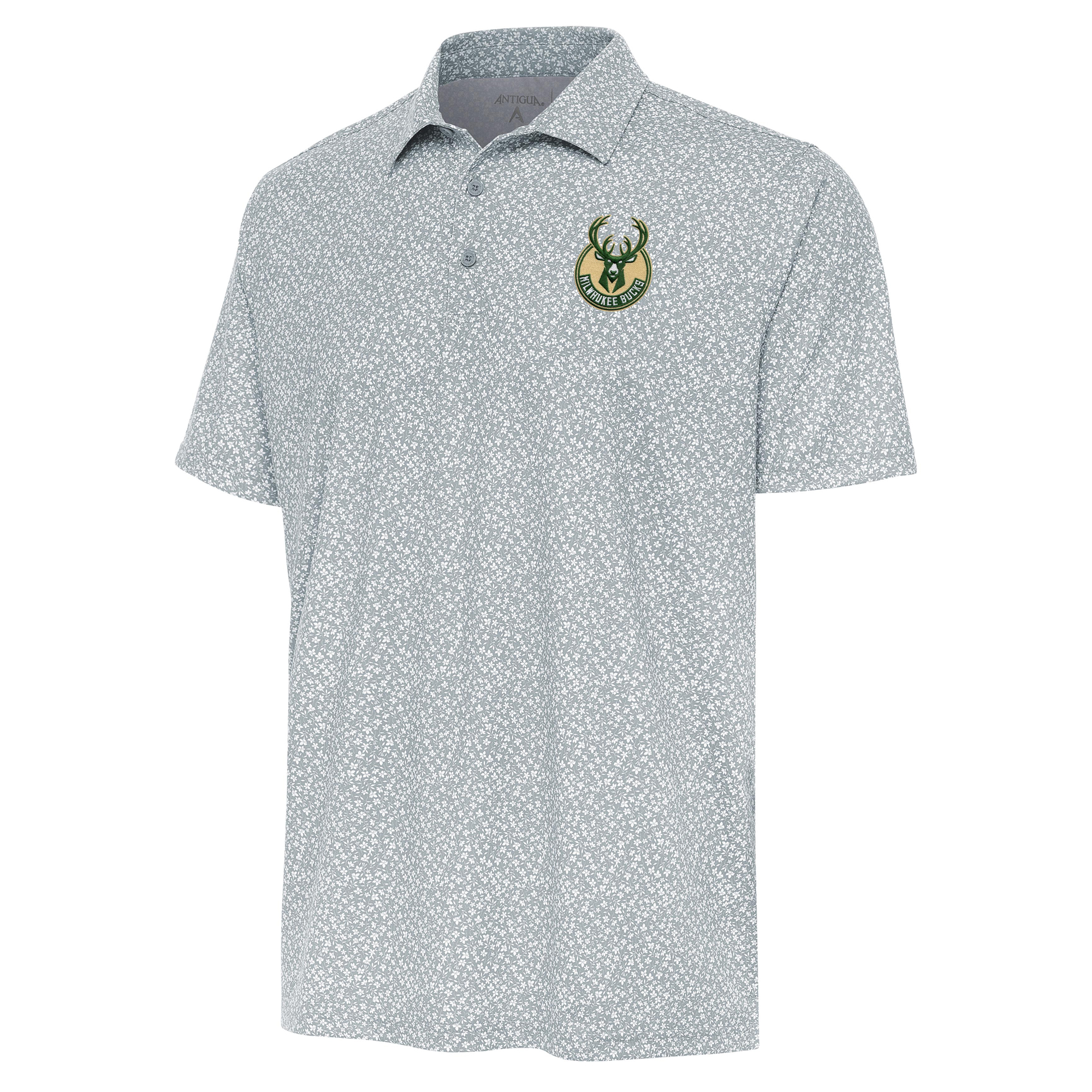 Men's Antigua Gray Milwaukee Bucks Terrace Polo - Walmart.com