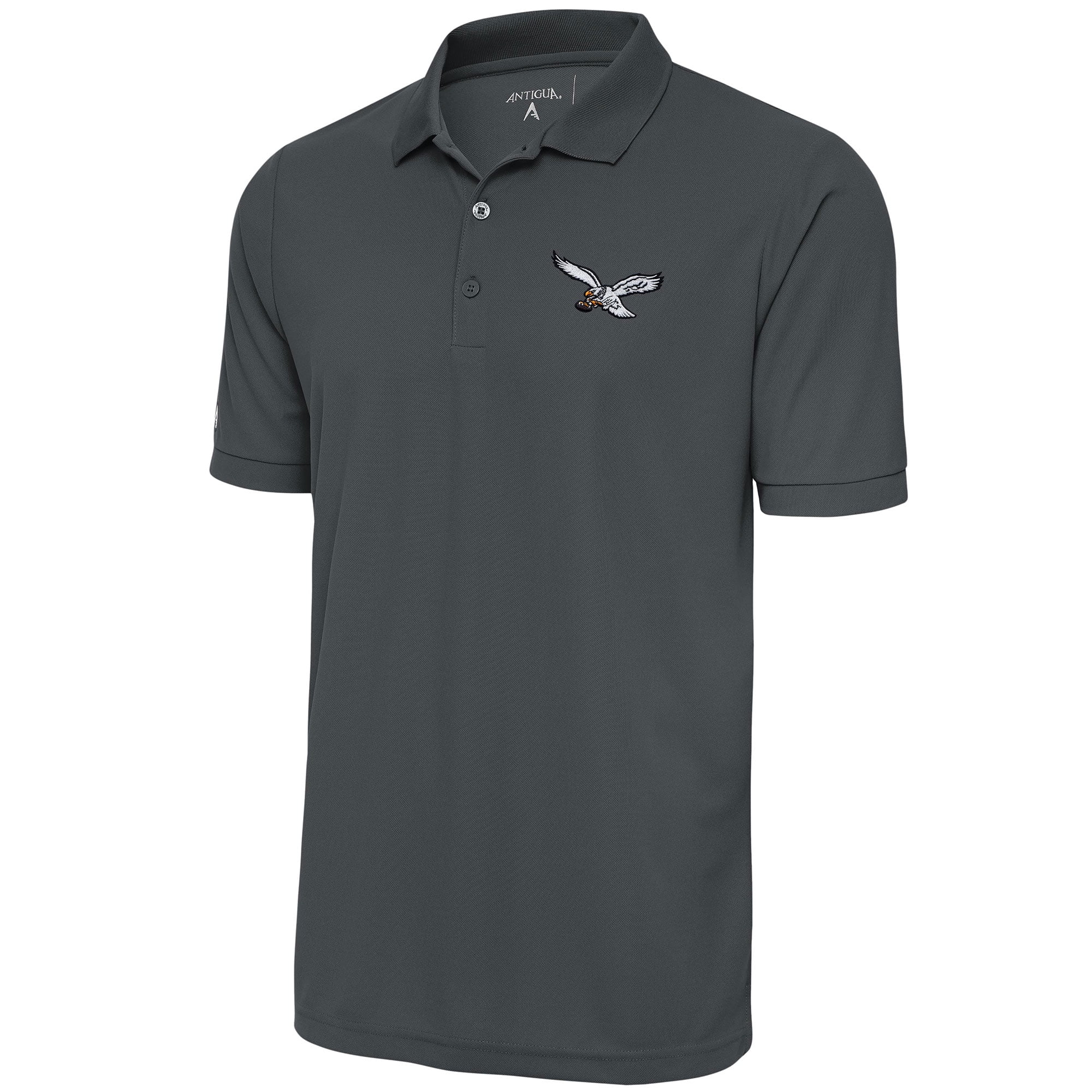Men's Antigua Gray Philadelphia Eagles Throwback Logo Tribute Polo ...