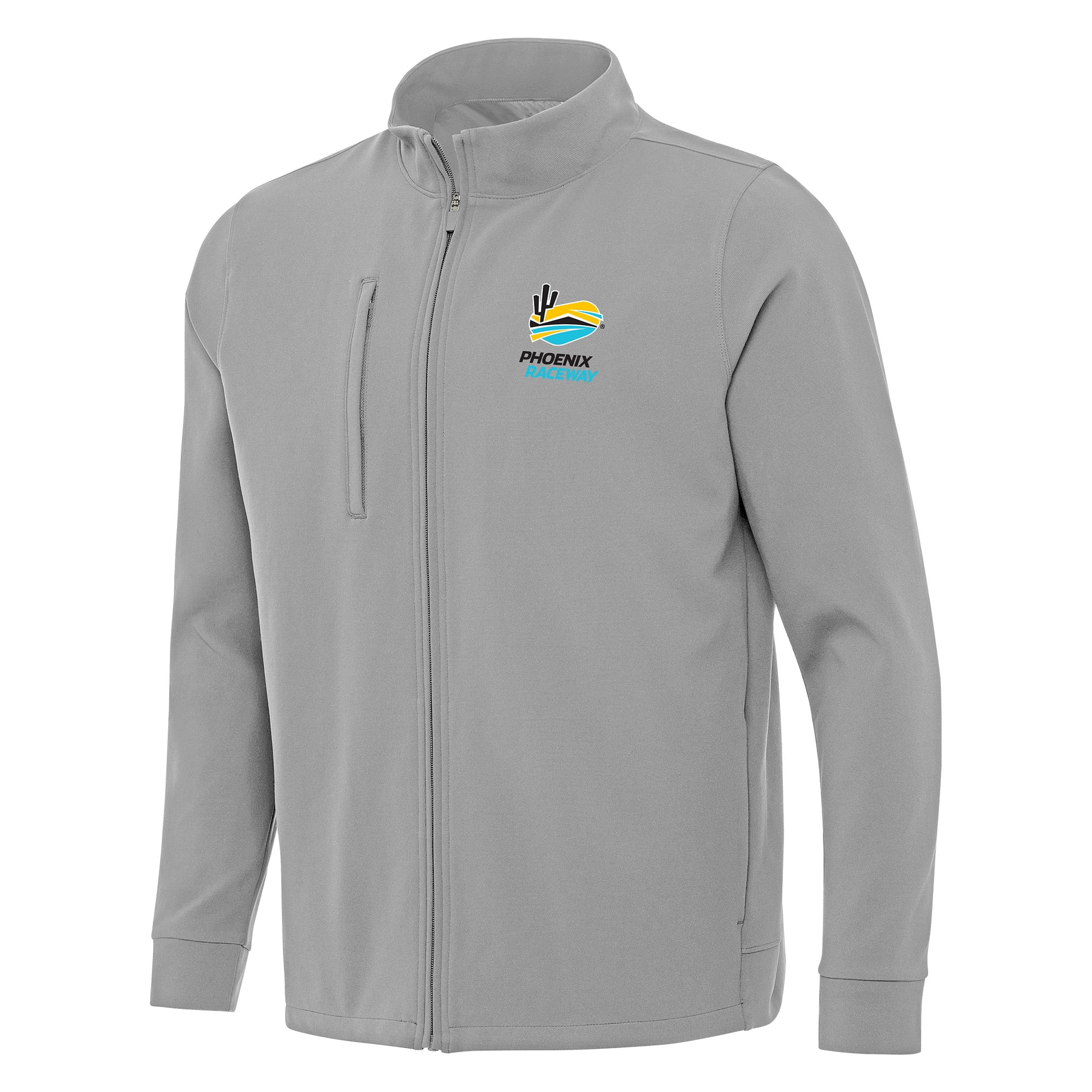 Men's-Antigua Gray Phoenix Raceway Regard Full-Zip Jacket - Walmart.com