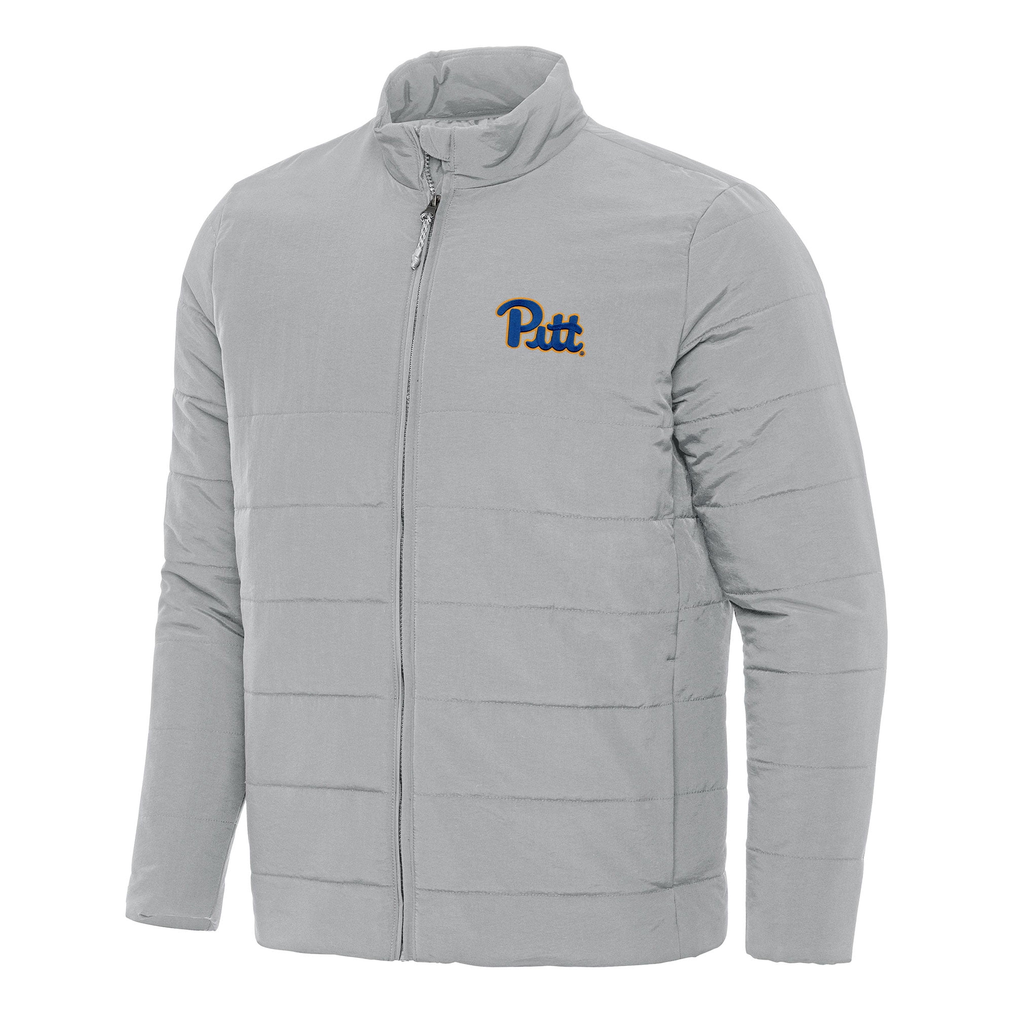 Men's Antigua Gray Pitt Panthers Swelter Full-Zip Puffer Jacket ...