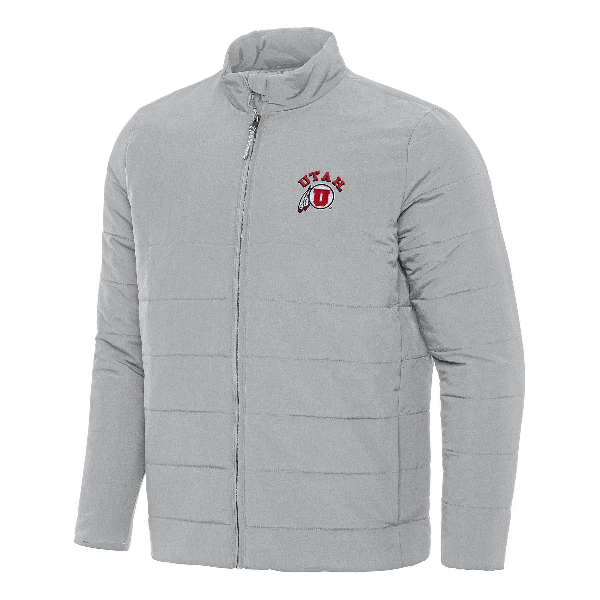 Men's Antigua Gray Utah Utes Swelter Full-Zip Puffer Jacket - Walmart.com