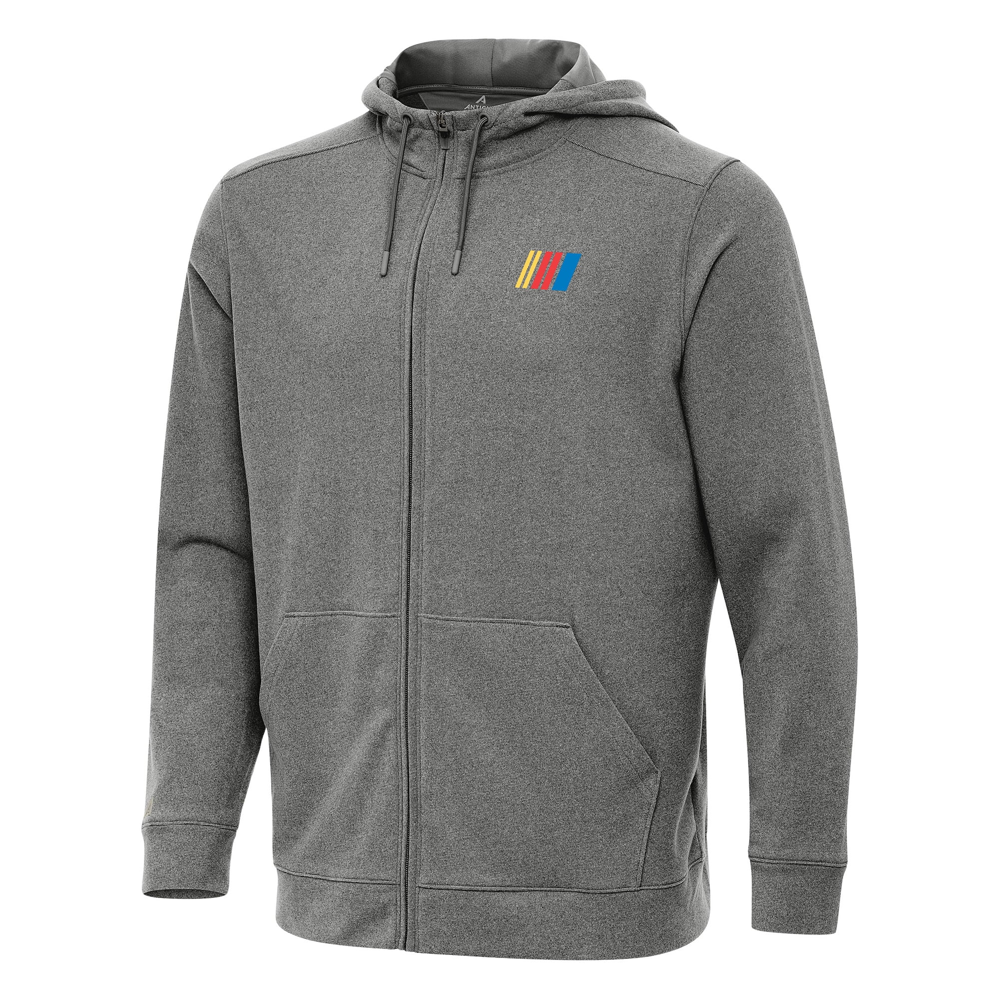 Men's Antigua Heather Black NASCAR Merchandise Effortless Full-Zip ...