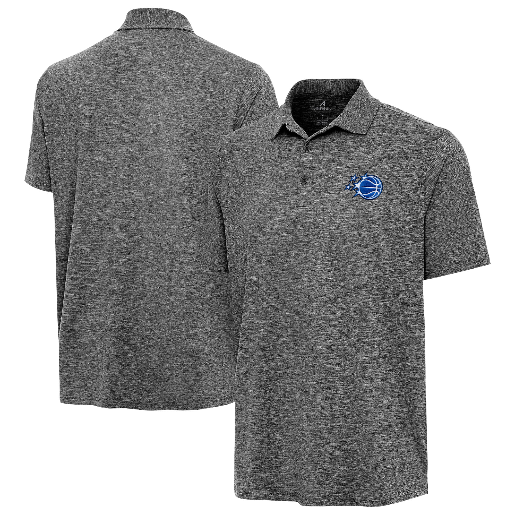 Men's Antigua Heather Black Orlando Magic New Logo Par 3 Polo - Walmart.com