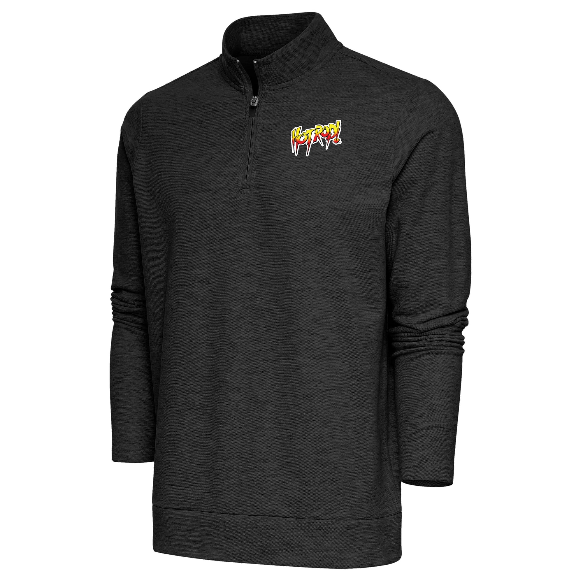 Men's Antigua Heather Black "Rowdy" Roddy Piper Gambit Quarter-Zip ...