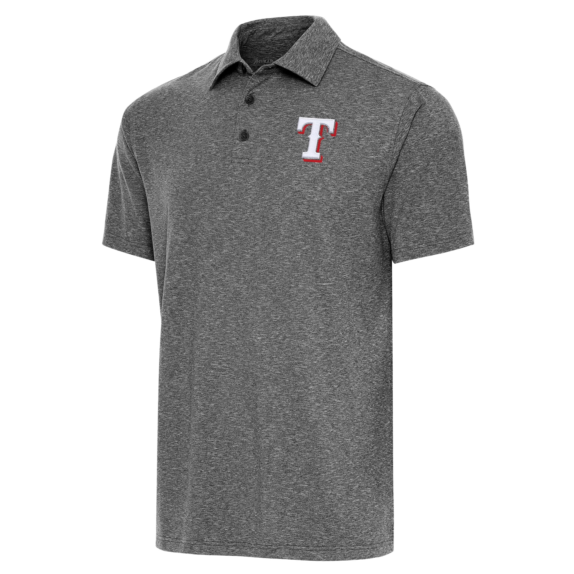 Men's Antigua Heather Black Texas Rangers Par Polo - Walmart.com