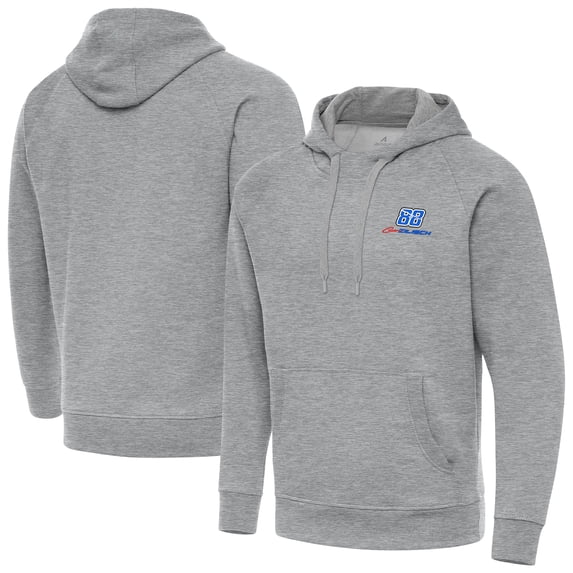 Men's Antigua Heather Gray Connor Zilisch Victory Hoodie - Walmart.com
