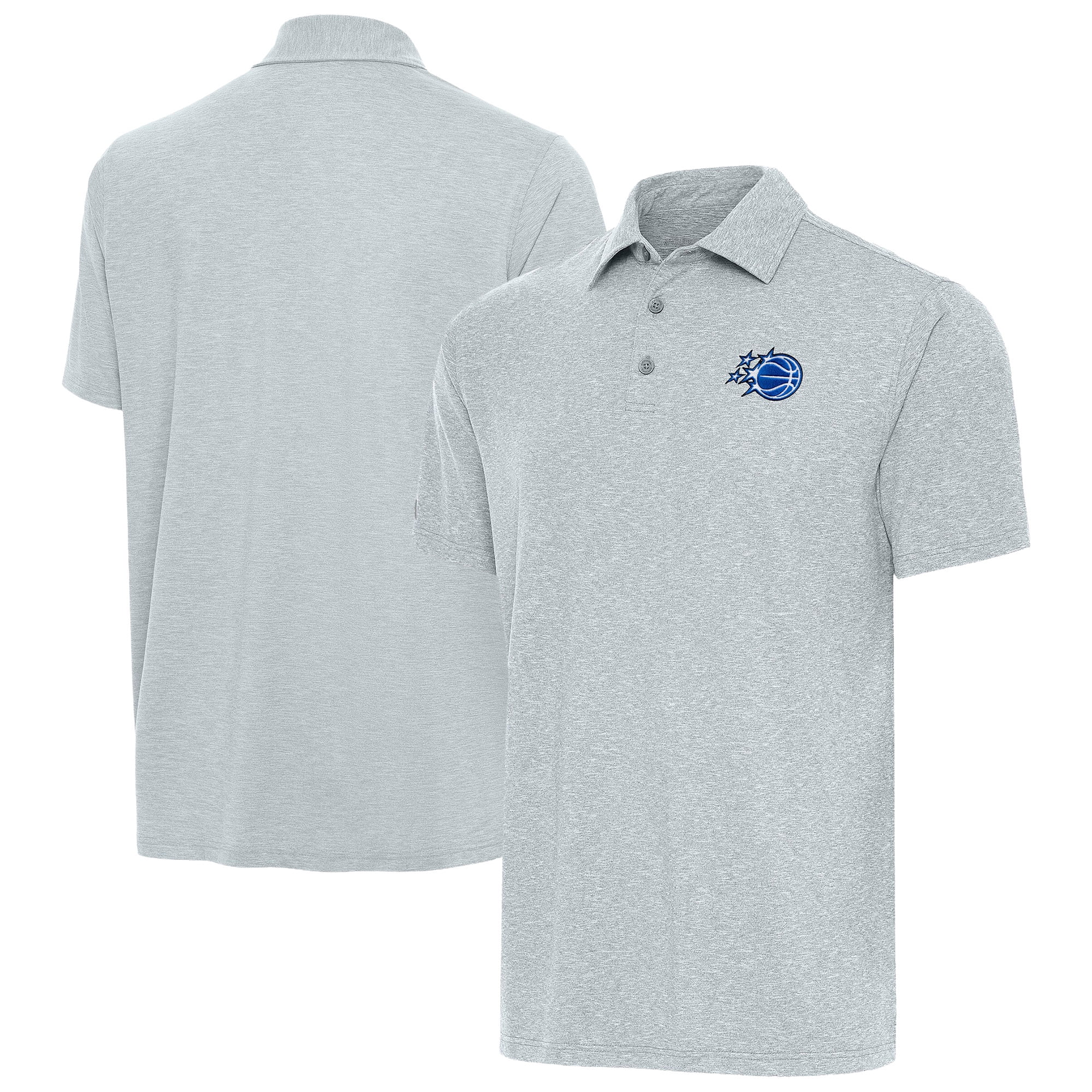Men's Antigua Heather Gray Orlando Magic New Logo Tall Par 3 Polo ...