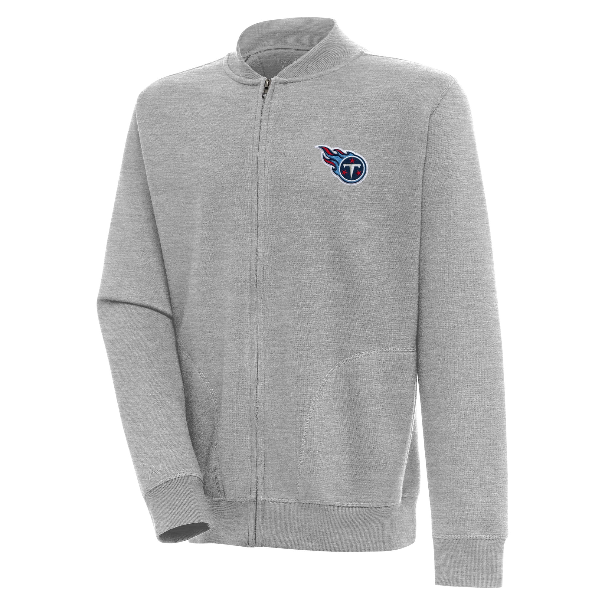 Men's Antigua Heather Gray Tennessee Titans Victory Full-Zip Jacket ... Men's Antigua Heather Gray Tennessee Titans Victory Full-Zip Jacket ...