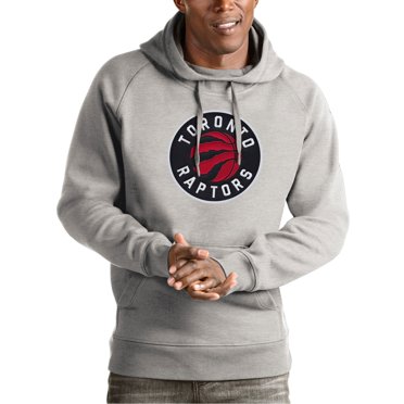 Men's Antigua Heathered Gray Chicago Bulls Logo Victory Pullover Hoodie ...