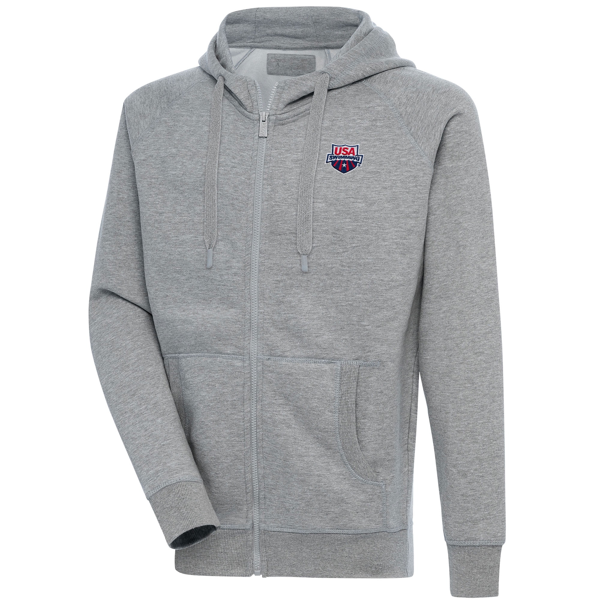 Men's Antigua Heather Gray USA Swimming Victory Full-Zip Hoodie ... Men's Antigua Heather Gray USA Swimming Victory Full-Zip Hoodie ...