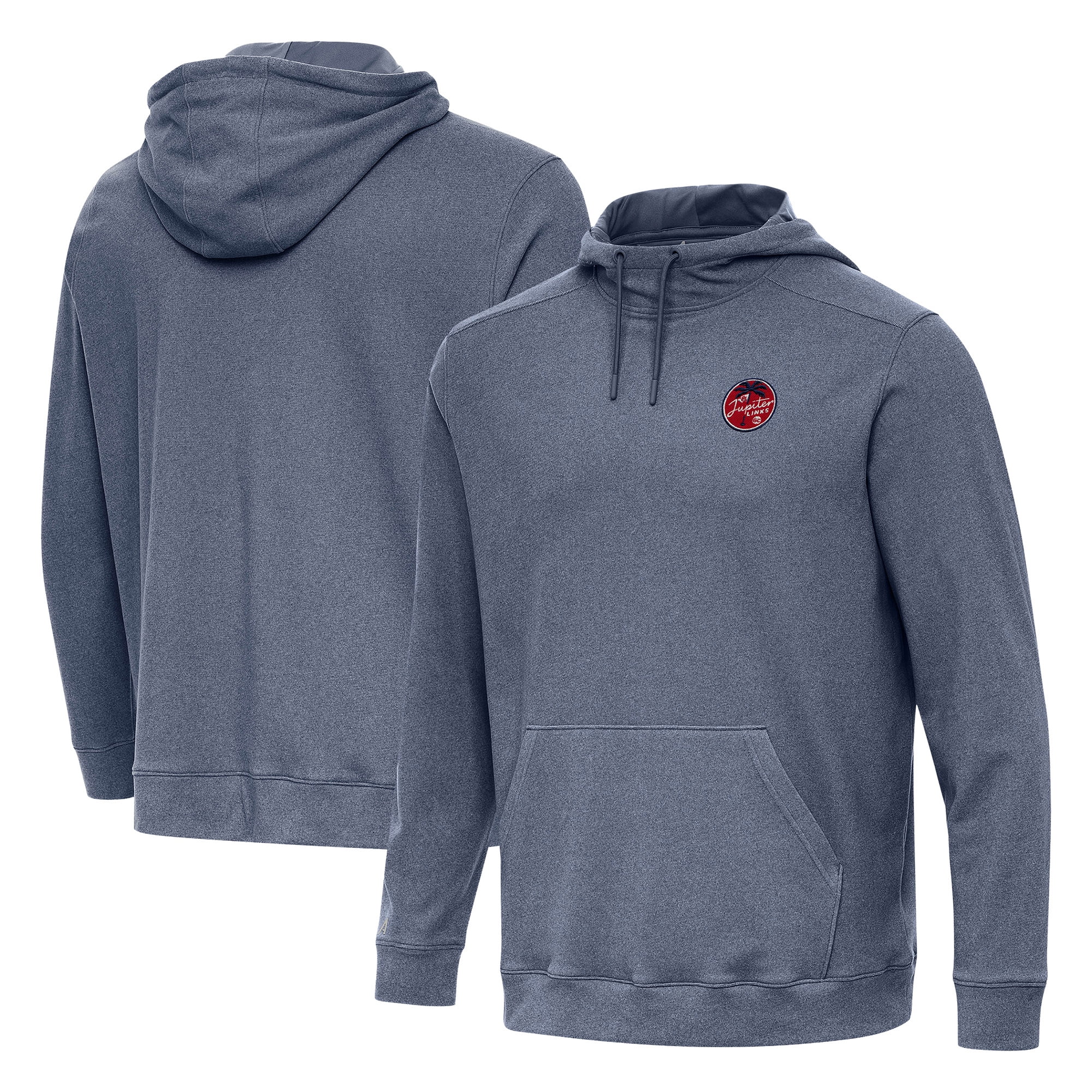 Men's Antigua Heather Navy Jupiter Links Golf Club Cloud Hoodie ...