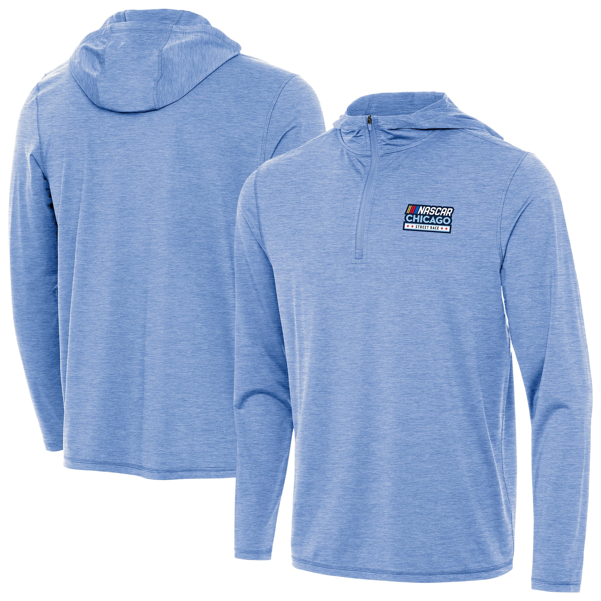 Men's Antigua Heather Powder Blue NASCAR Chicago Street Race Tidy ...