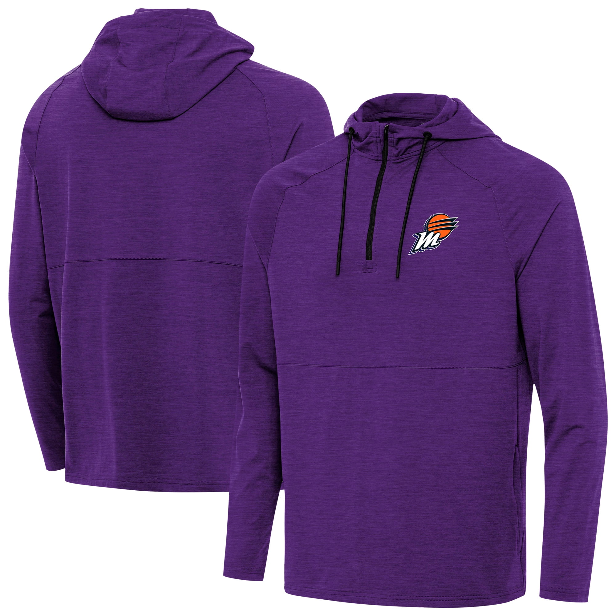 Men's Antigua Heather Purple Phoenix Mercury Spikes Raglan Quarter-Zip ...