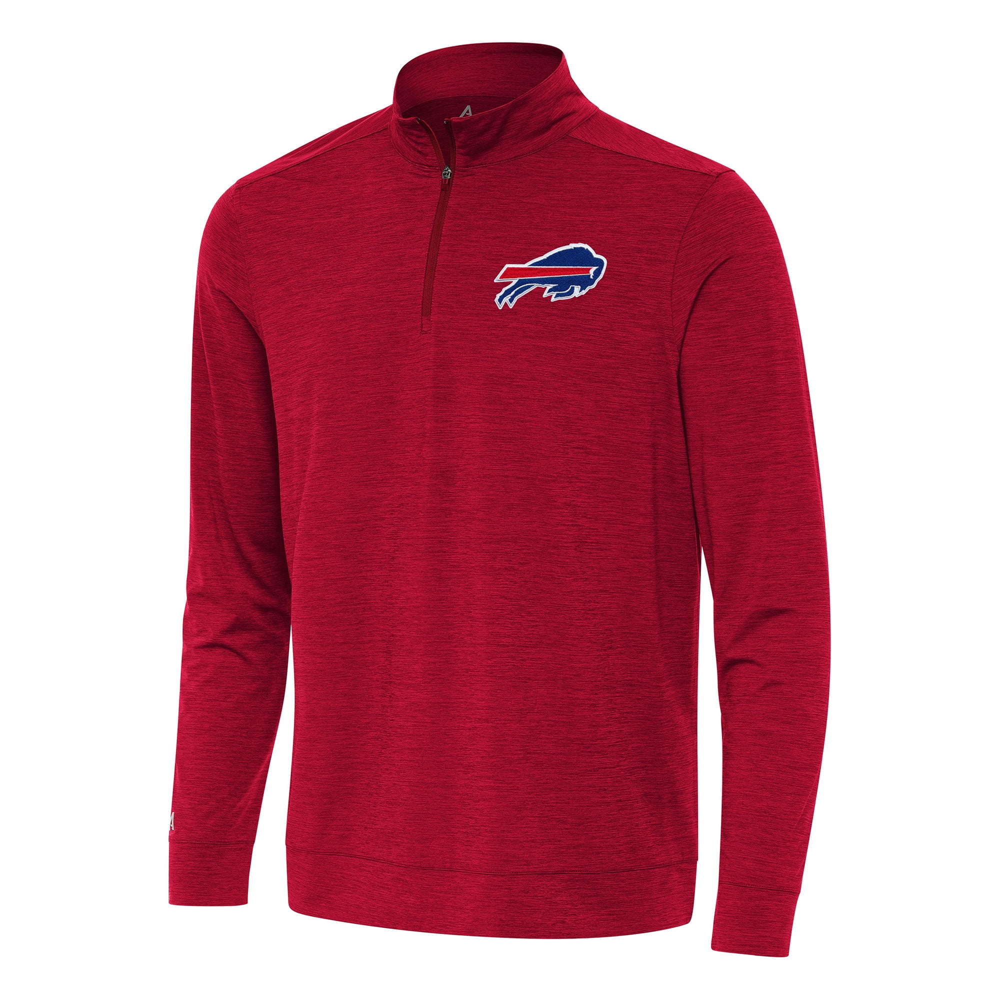 Men's Antigua Heather Red Buffalo Bills Bright Quarter-Zip Top ...