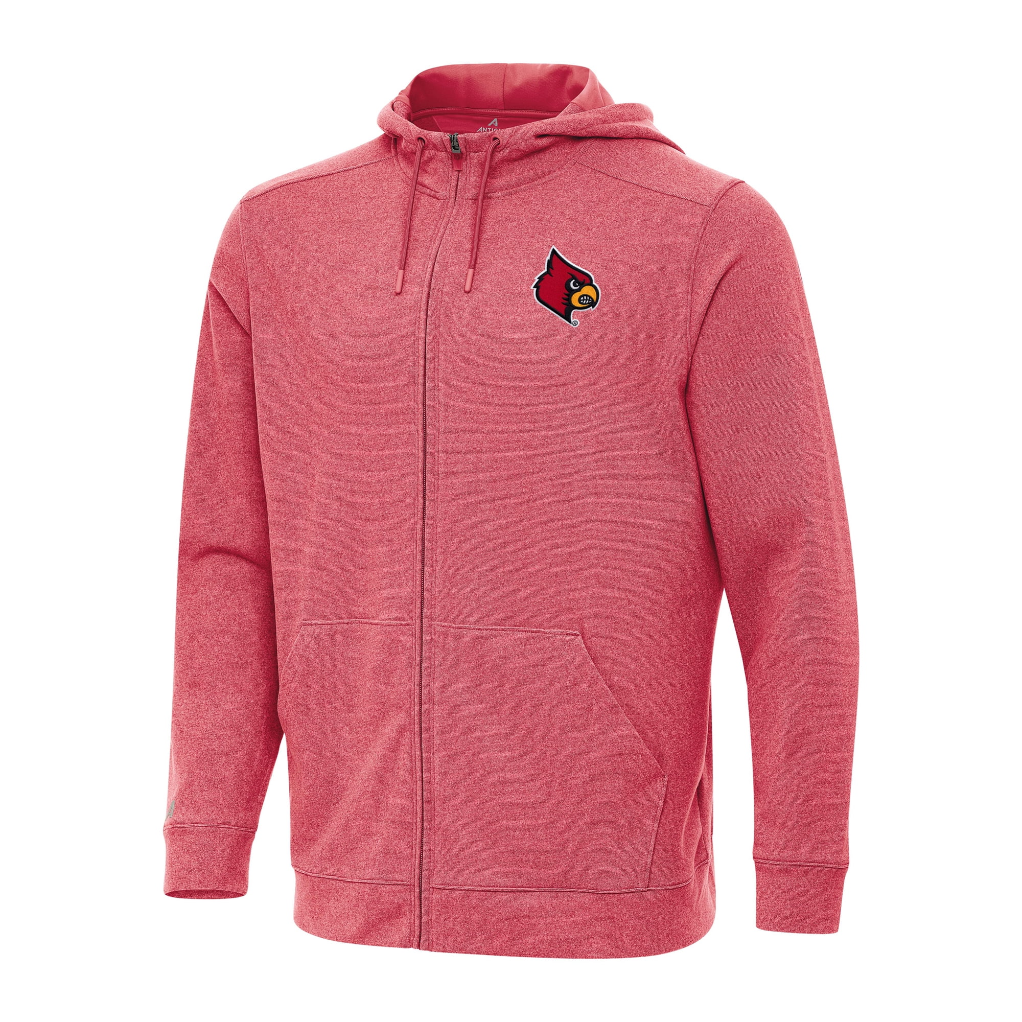 Men's Antigua Heather Red Louisville Cardinals Effortless Full-Zip ...
