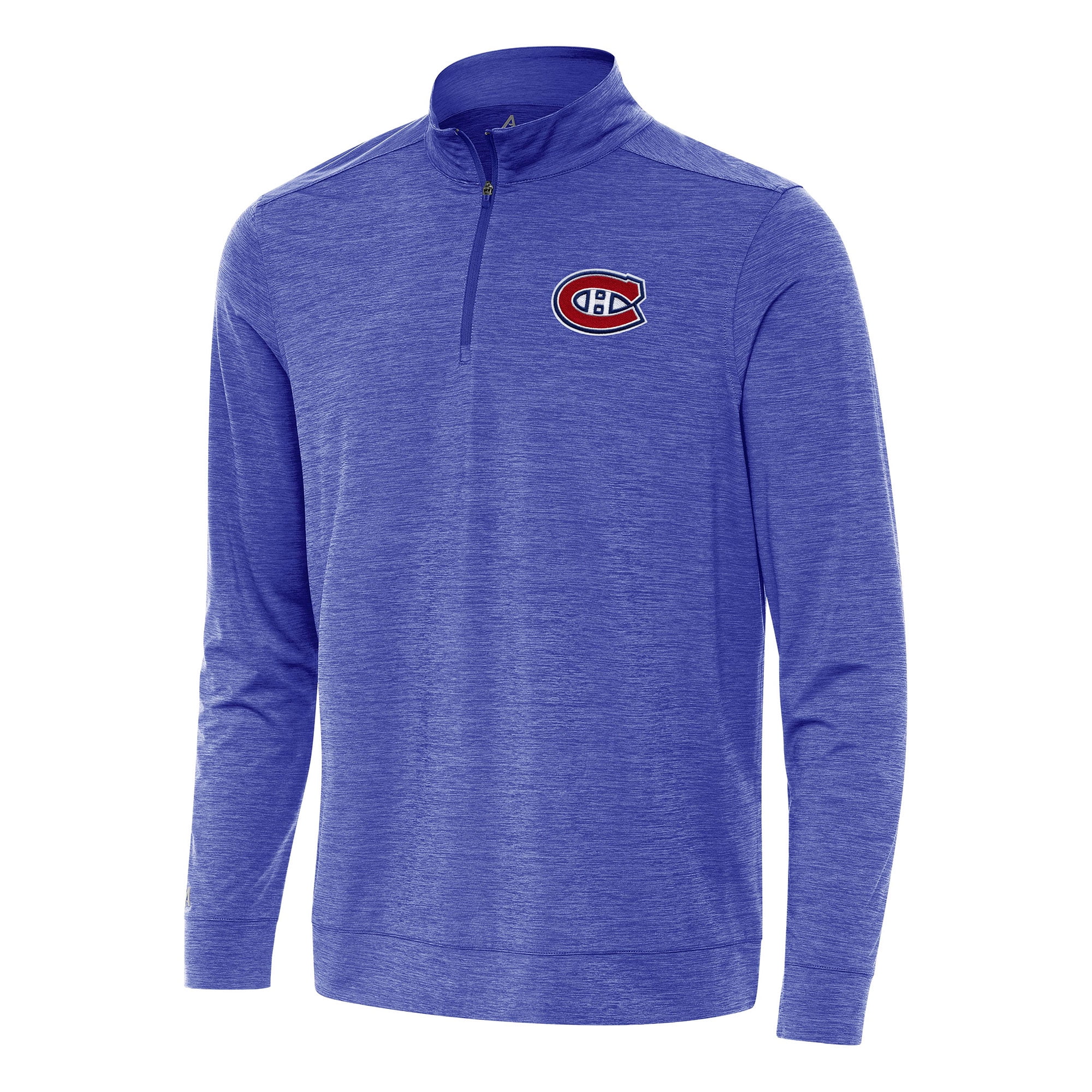 Men's Antigua Heather Royal Montreal Canadiens Bright Quarter-Zip Top ...