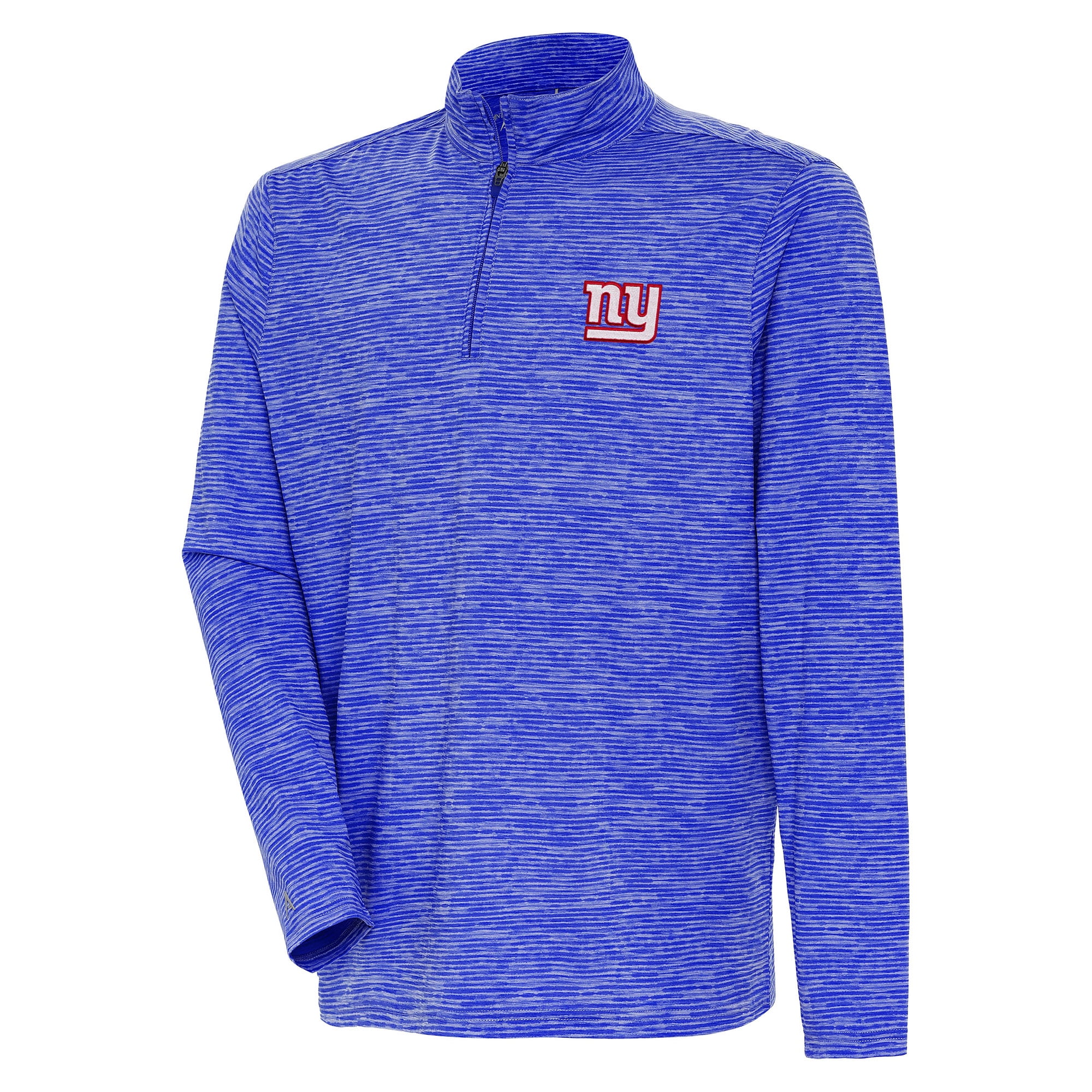 Men's Antigua Heather Royal New York Giants Determined Quarter-Zip Top ...