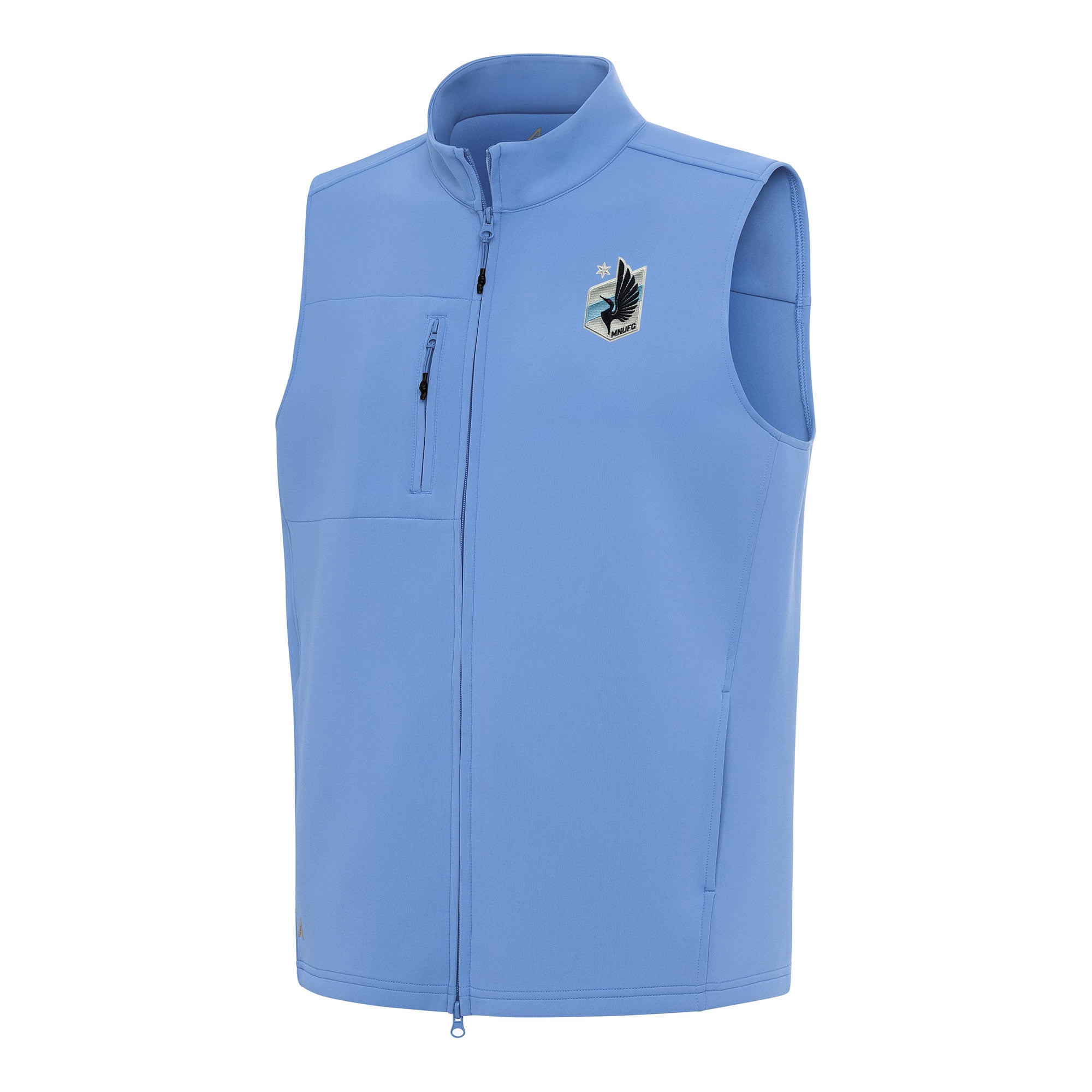 Men's Antigua Light Blue Minnesota United FC Demand Full-Zip Vest ...
