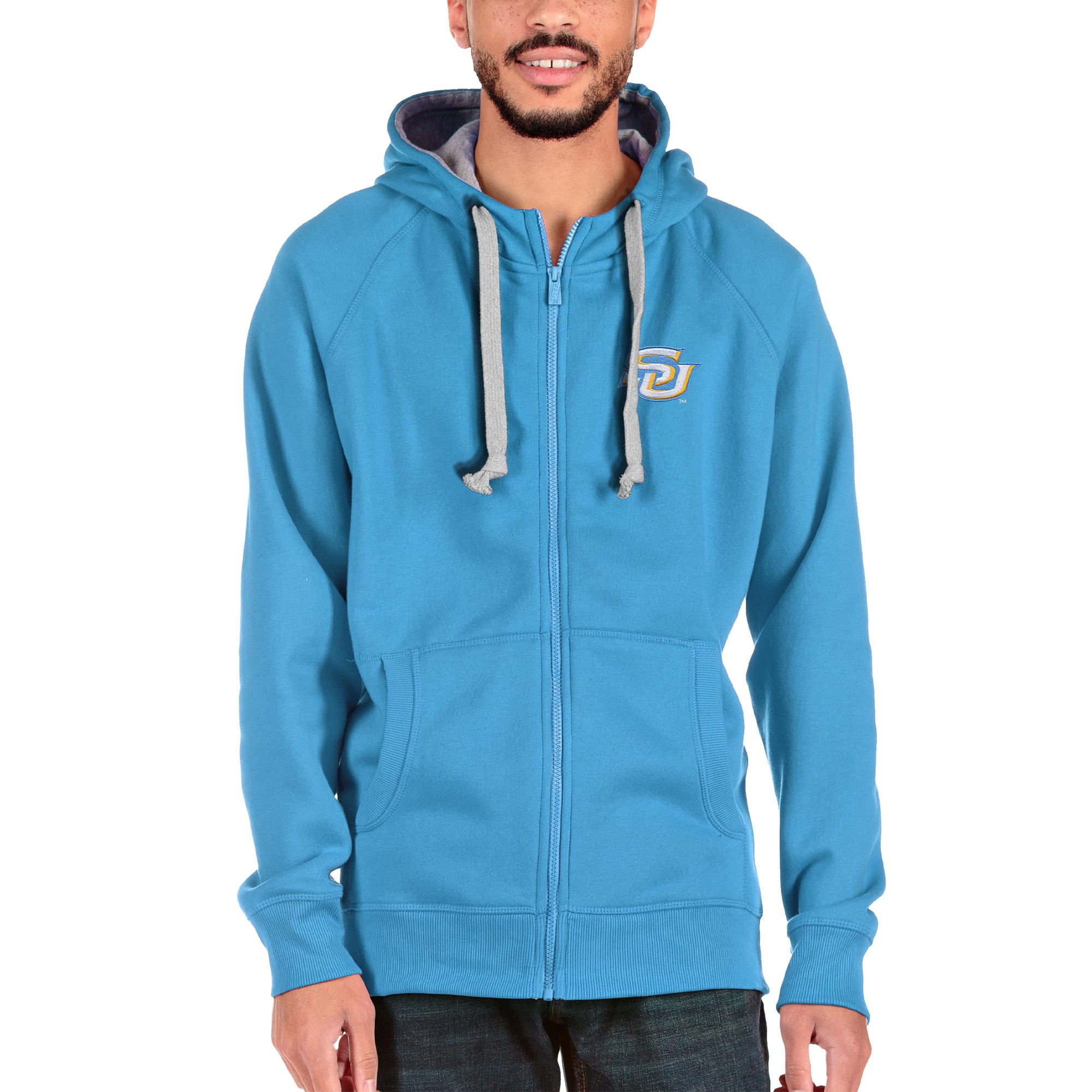 Men's Antigua Light Blue Southern University Jaguars Victory Full-Zip ...