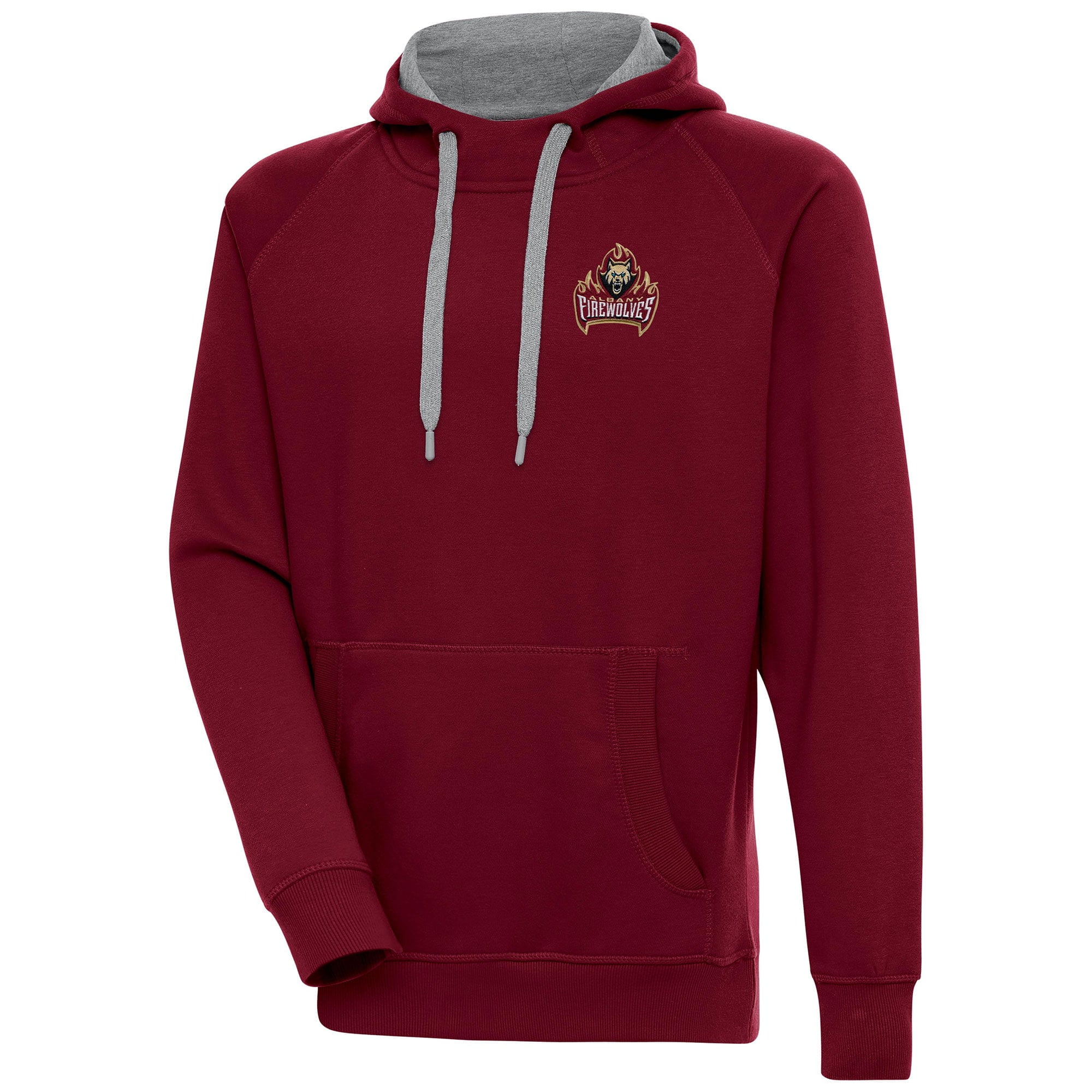 Men's Antigua Maroon Albany FireWolves Victory Pullover Hoodie ...