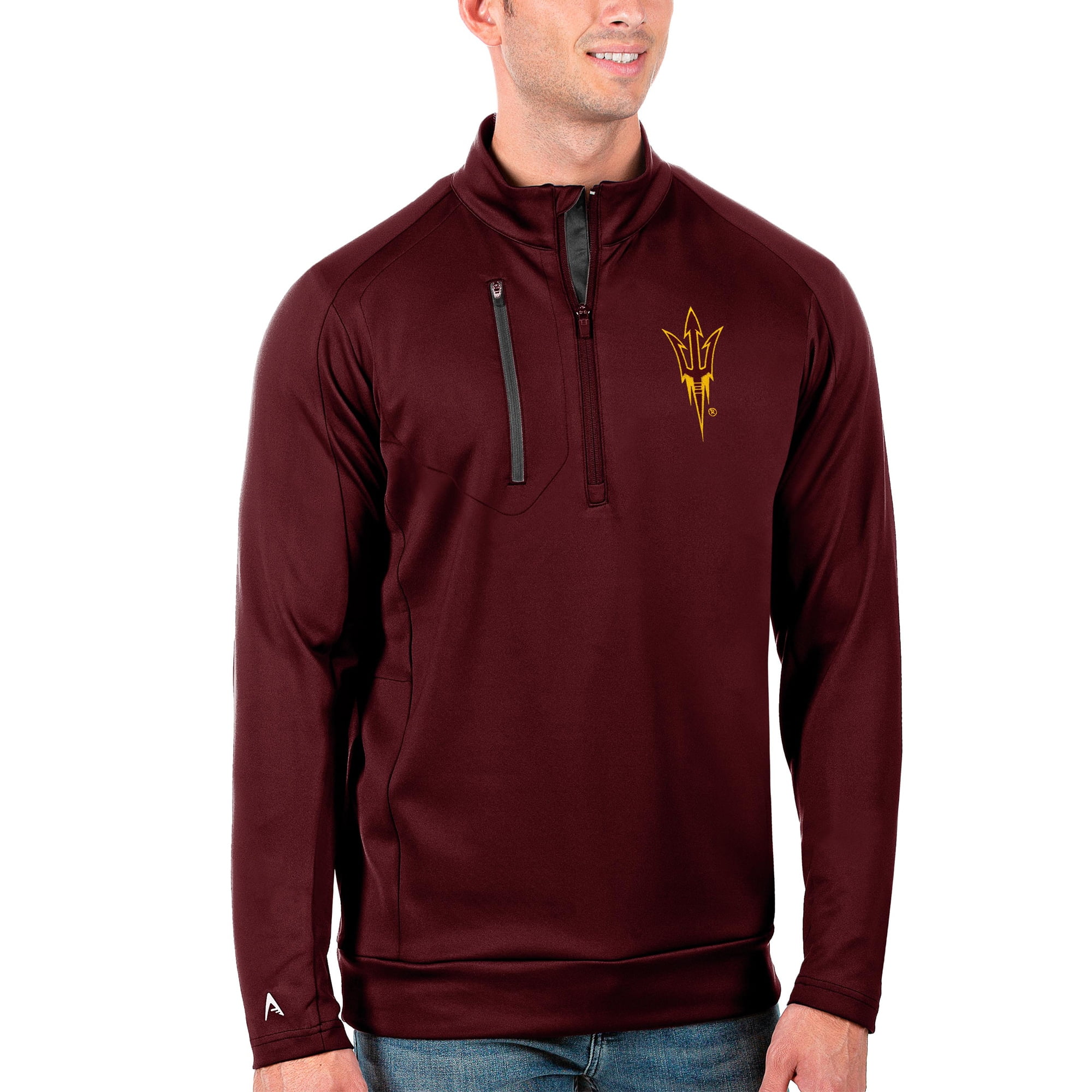 Men's Antigua Maroon/Charcoal Arizona State Sun Devils Generation Half ...