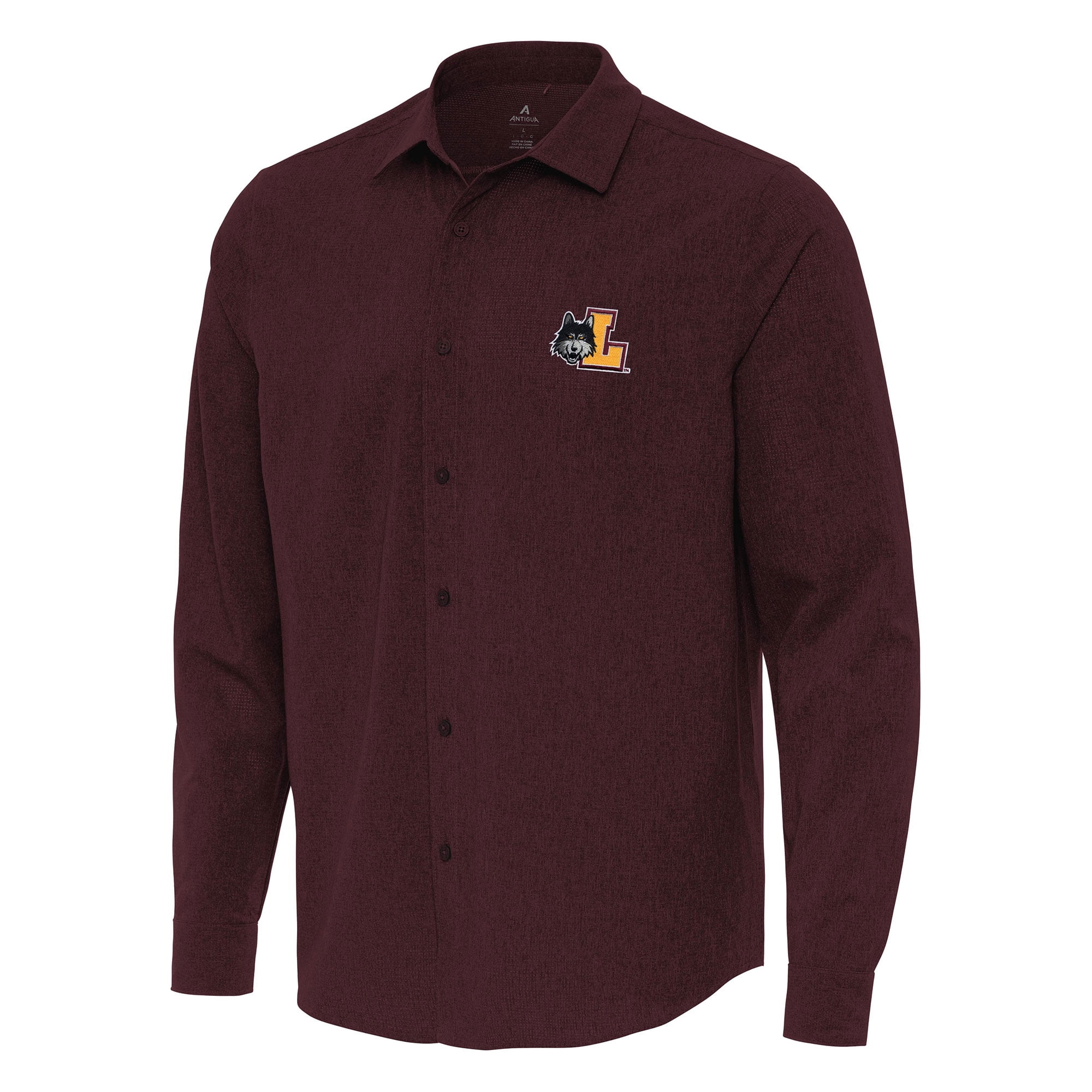 Men's Antigua Maroon Loyola Chicago Ramblers Exposure Woven Long Sleeve ...