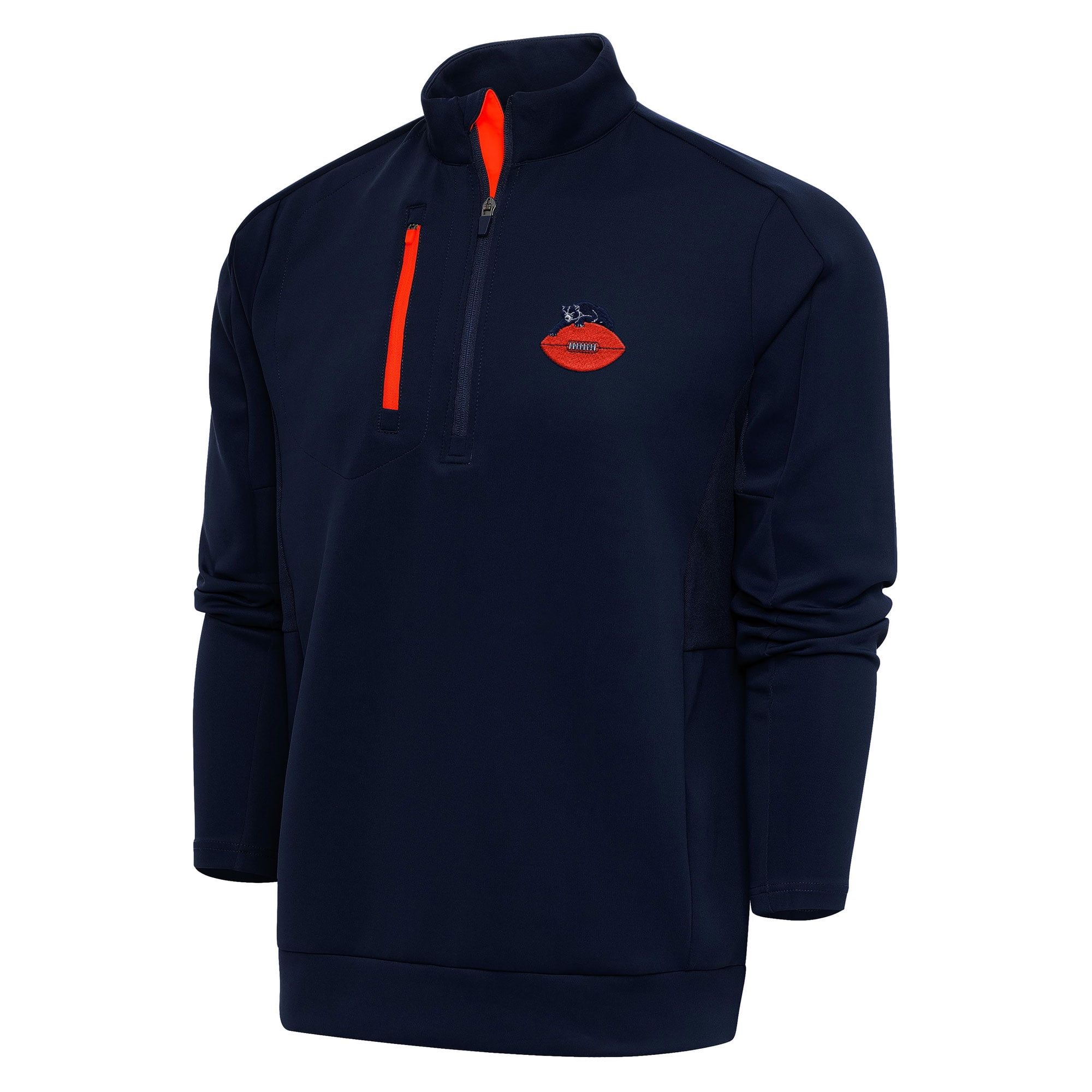Men's Antigua Navy Chicago Bears Throwback Logo Generation Quarter-Zip ...