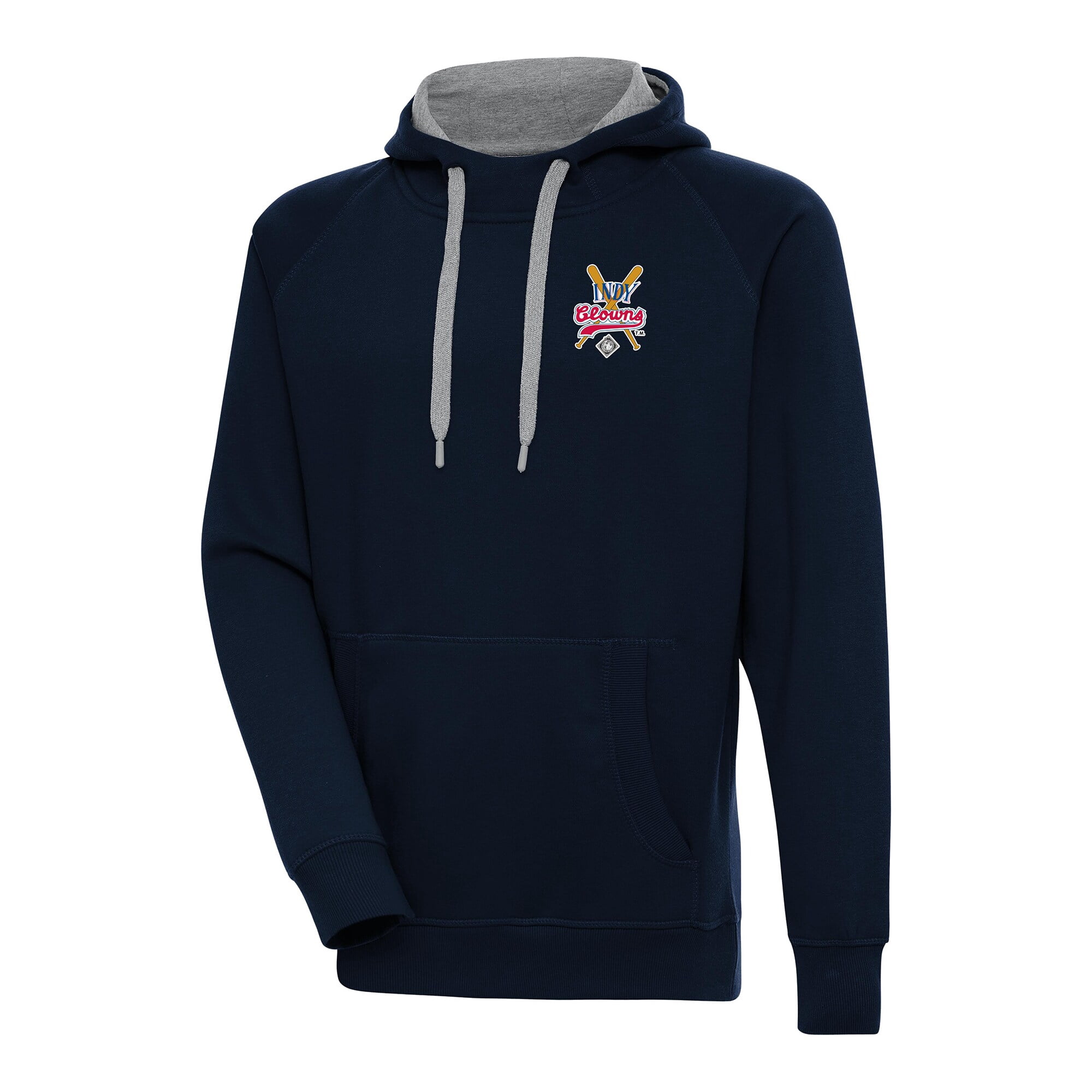 Men's Antigua Navy Indianapolis Clowns Victory Pullover Hoodie ...