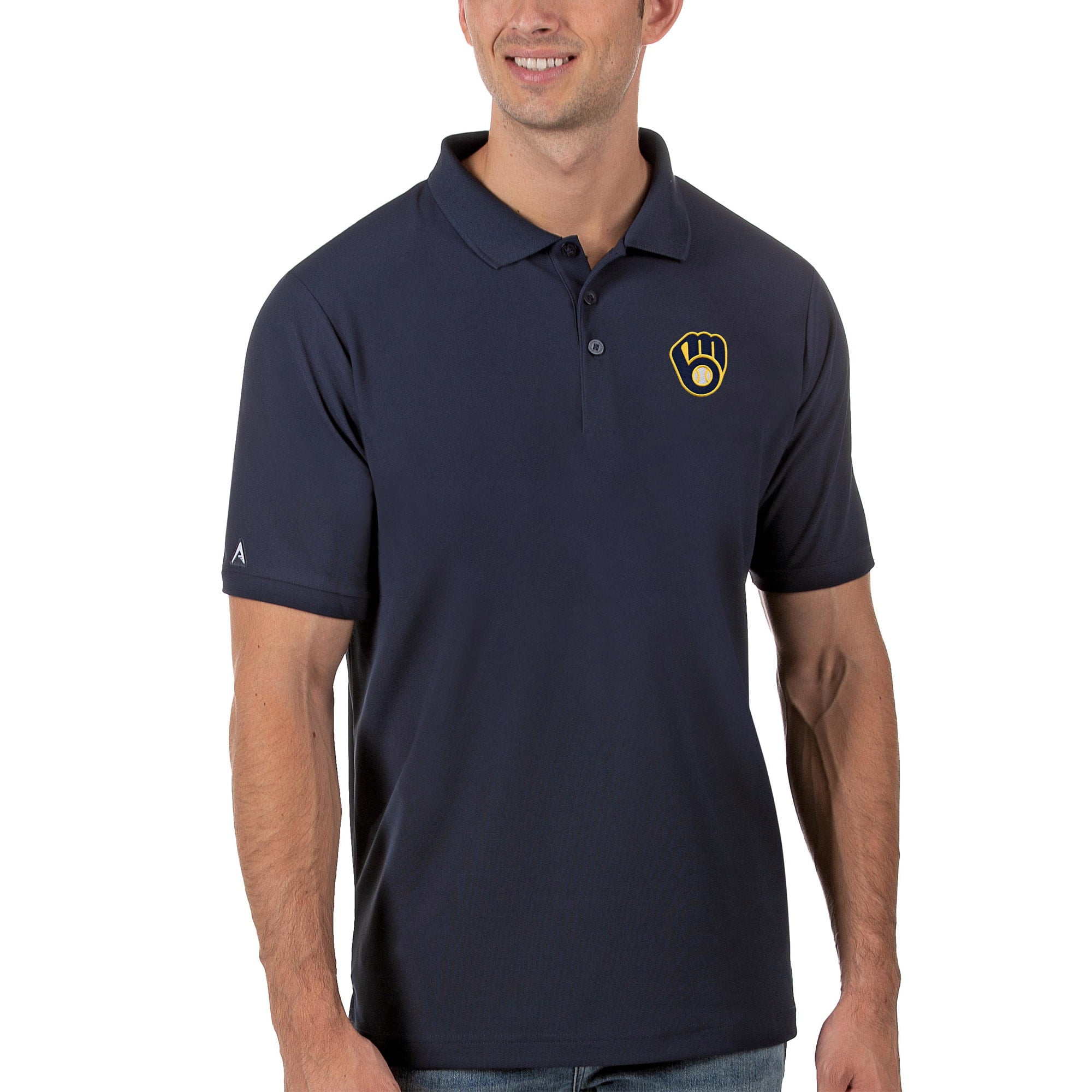 Men's Antigua Navy Milwaukee Brewers Legacy Pique Polo - Walmart.com