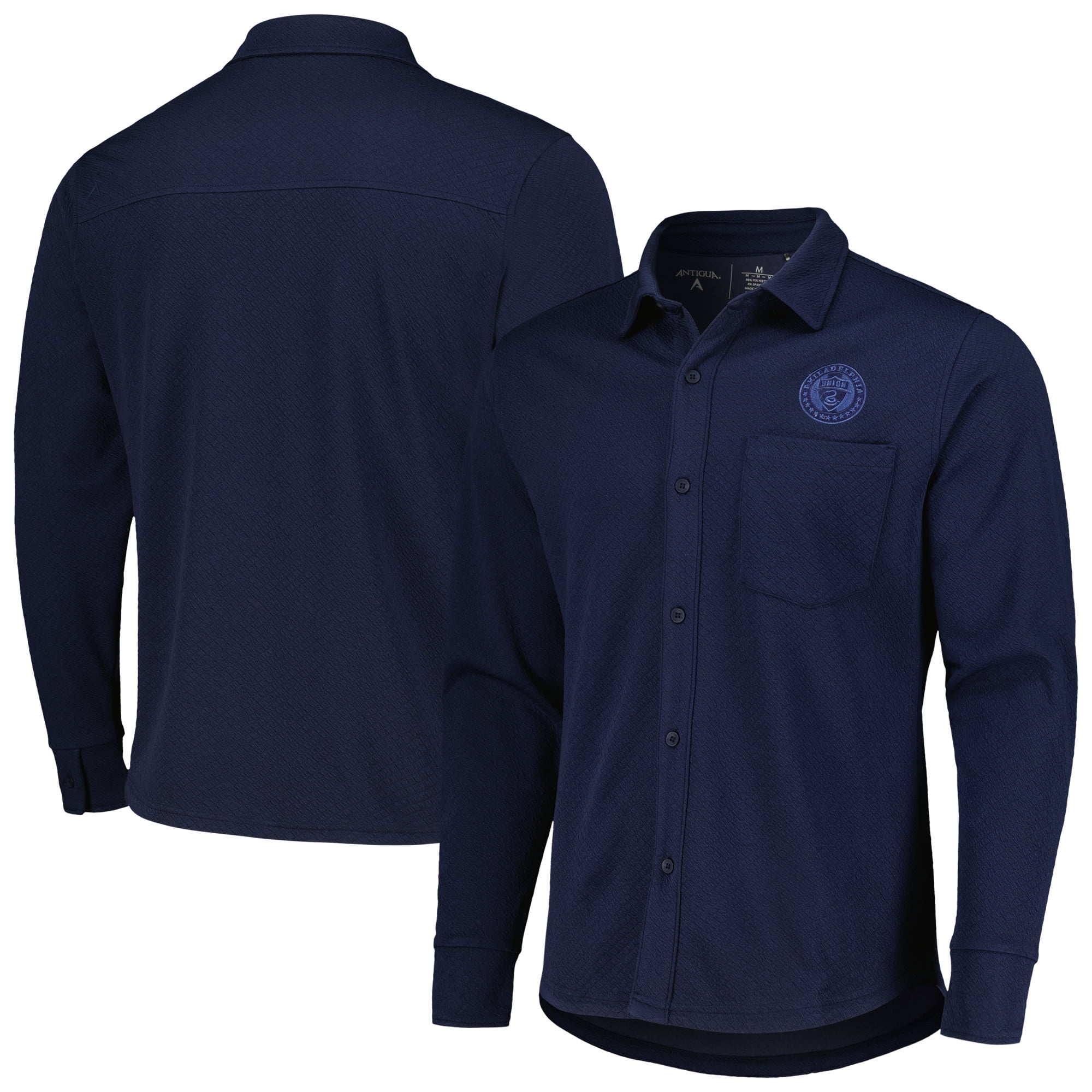 Men's Antigua Navy Philadelphia Union Streamer Diamond Button-Up ...