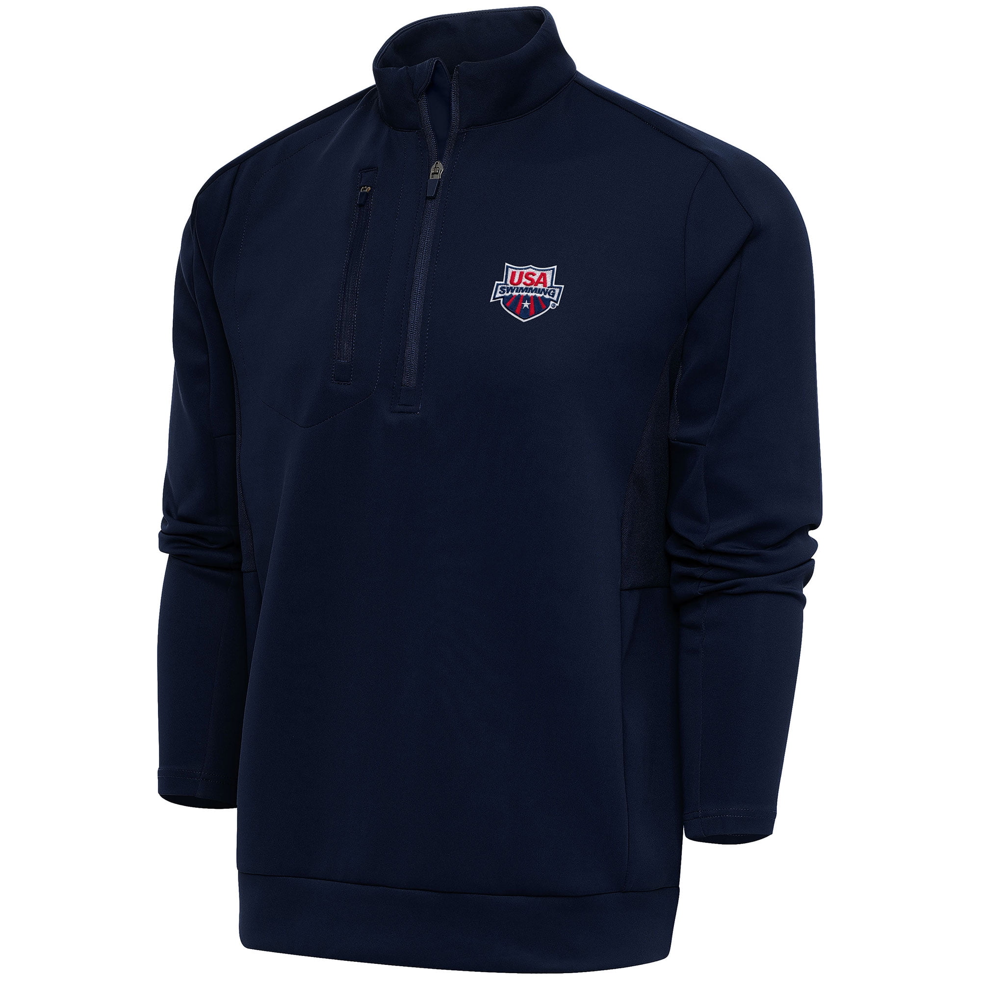 Men's Antigua Navy USA Swimming Generation Half-Zip Pullover Top ...