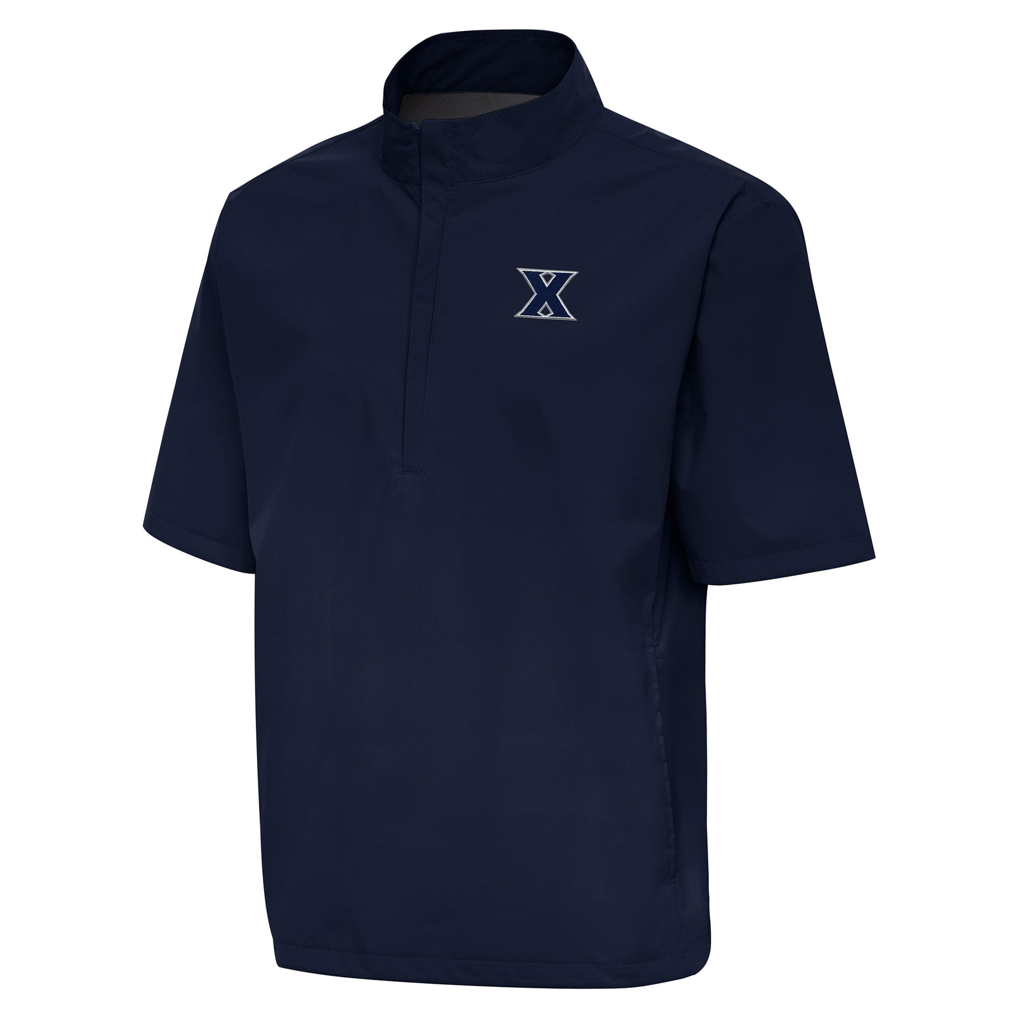 Men's Antigua Navy Xavier Musketeers Brisk Quarter-Zip Windbreaker ...