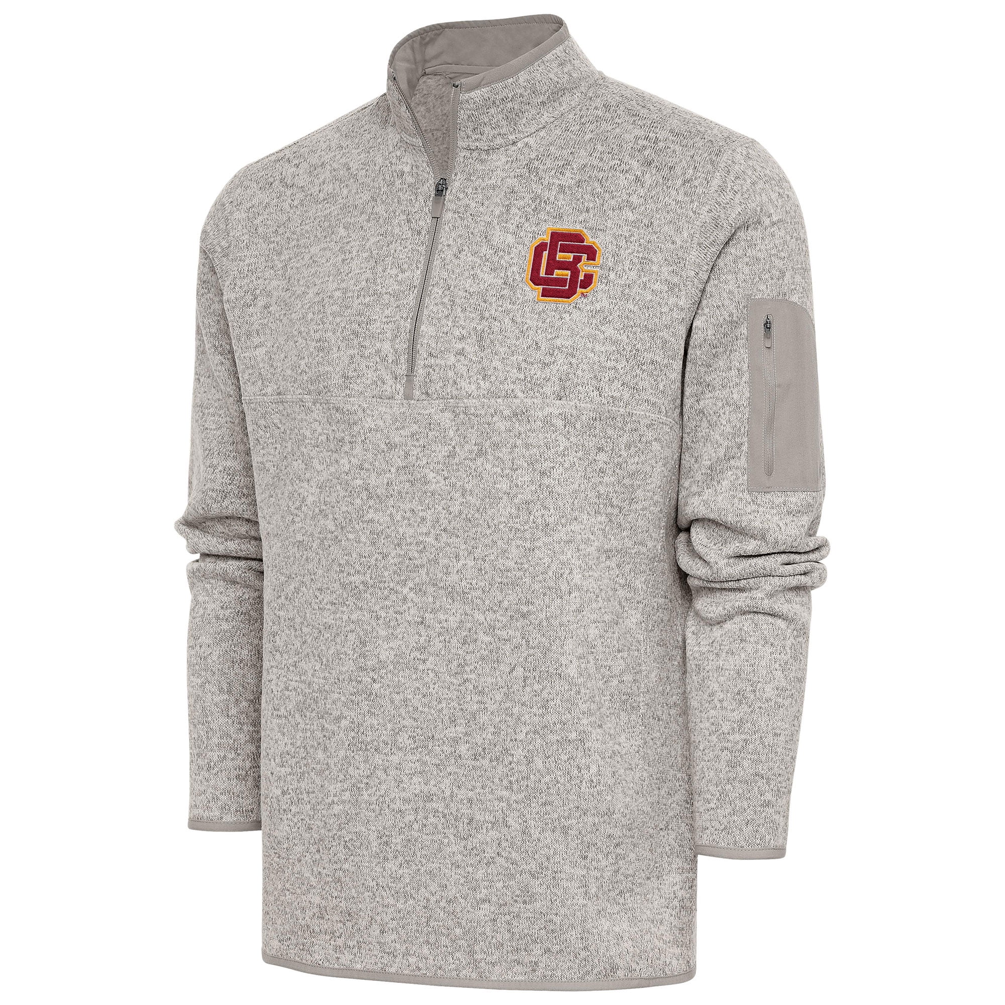 Men's Antigua Oatmeal Bethune-Cookman Wildcats Fortune Quarter-Zip ...