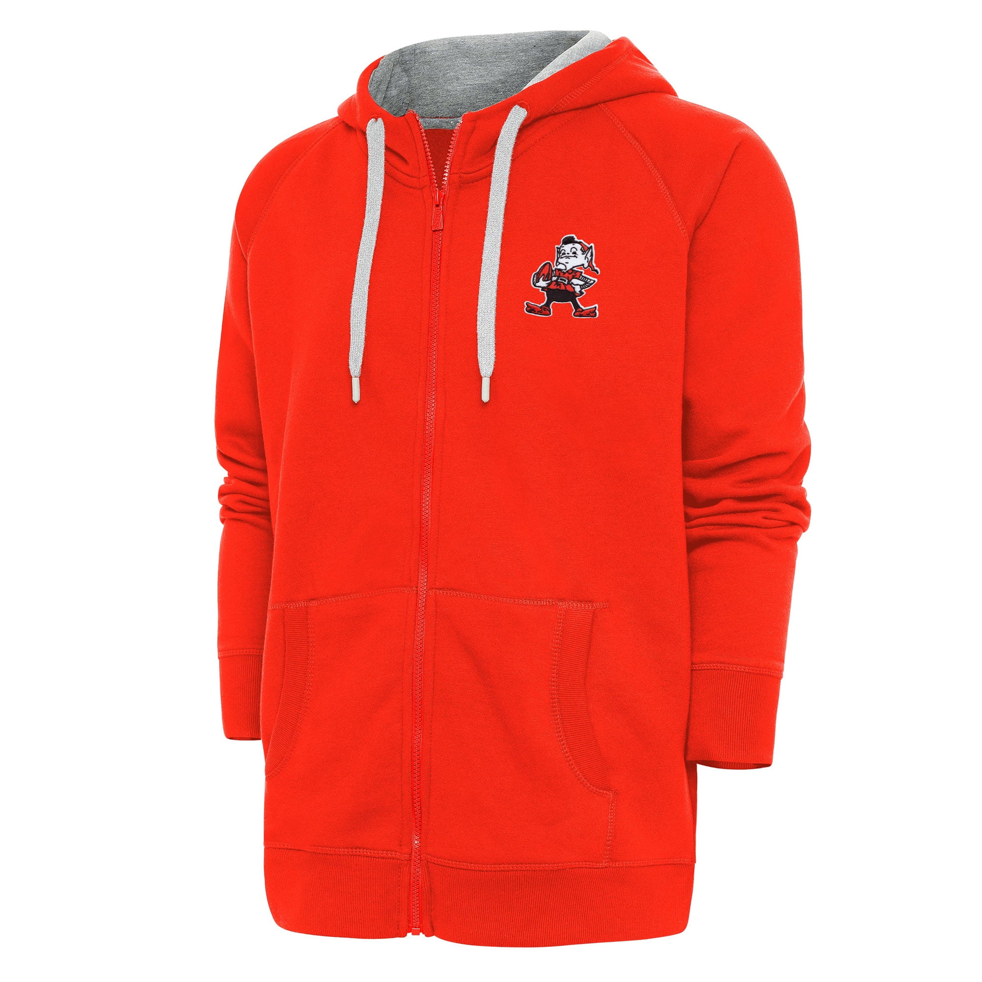 Men's Antigua Orange Cleveland Browns Throwback Logo Victory Full-Zip ...