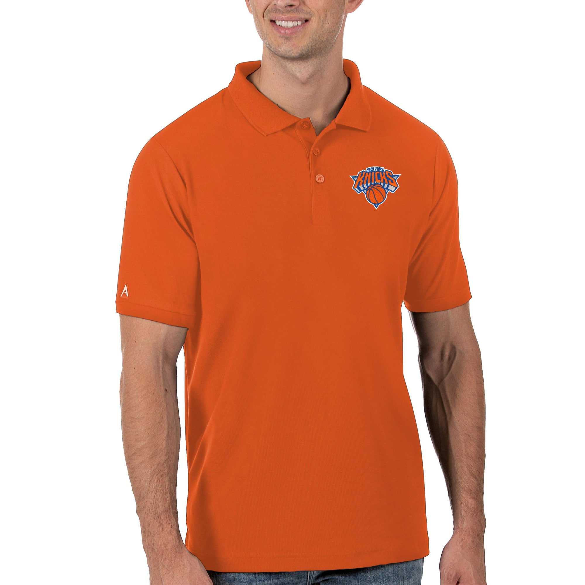 Men's Antigua Orange New York Knicks Legacy Pique Polo - Walmart.com