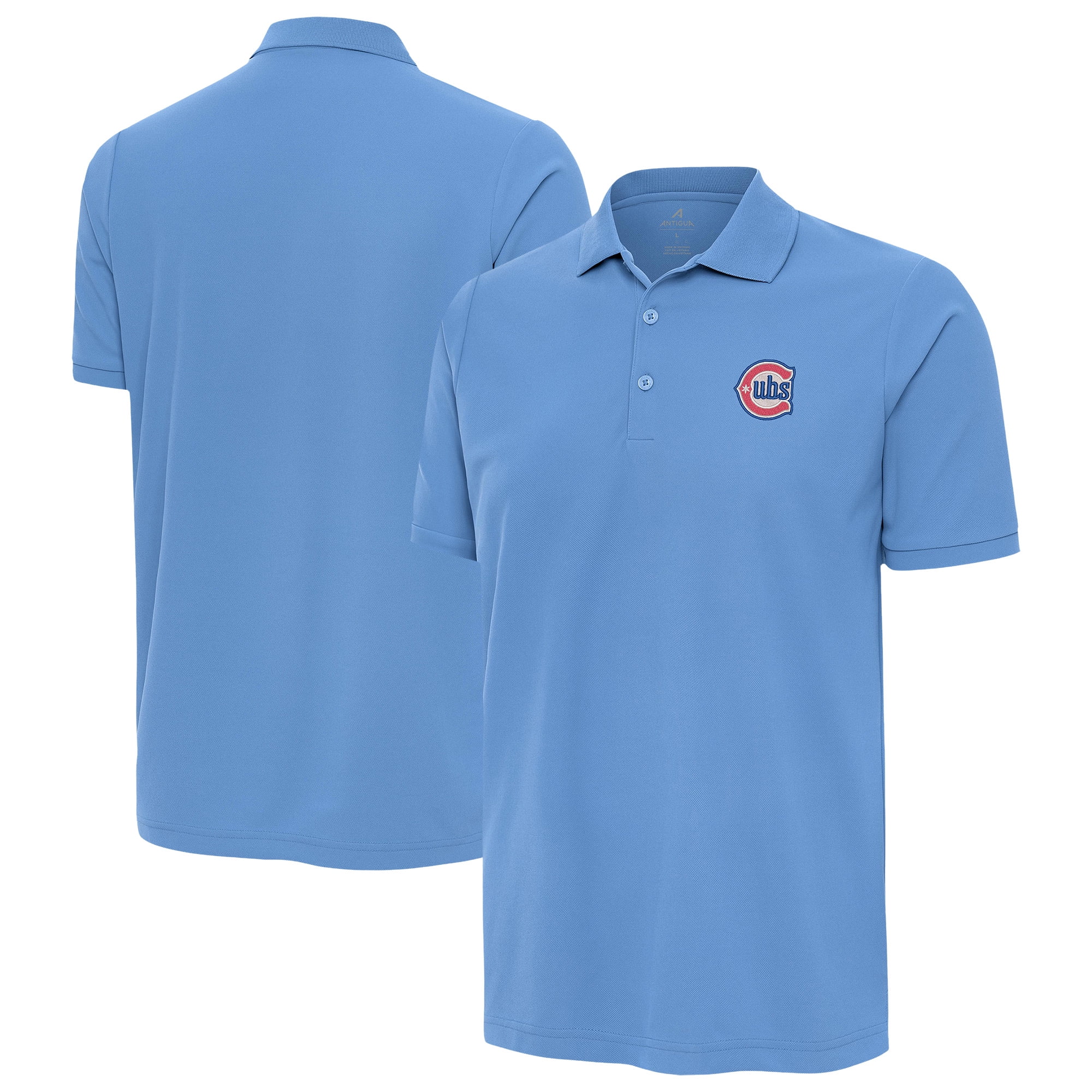 Men's Antigua Powder Blue Chicago Cubs Alternate Logo Legacy Pique Polo ...