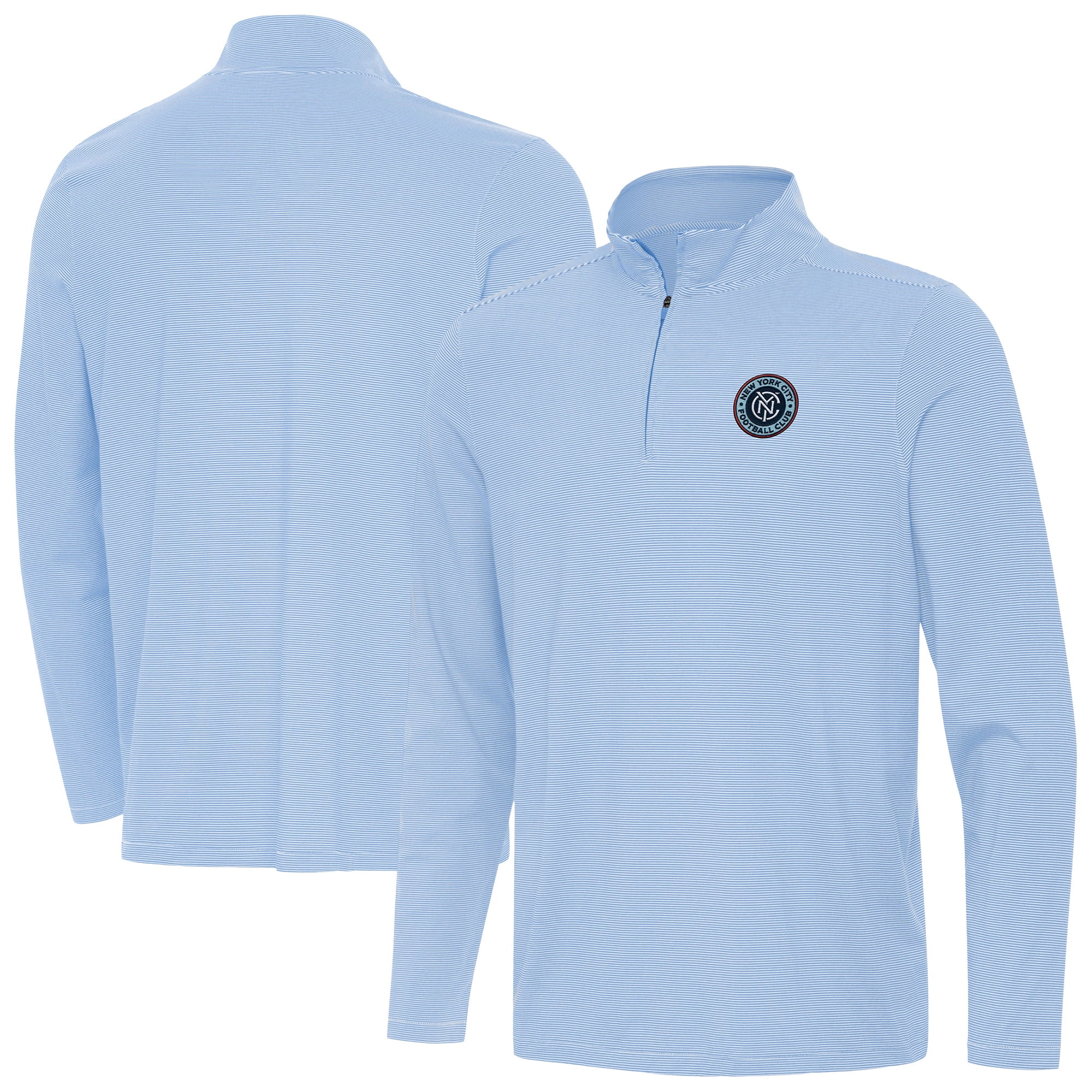 Men's Antigua Powder Blue New York City FC Twine Quarter-Zip Top ...