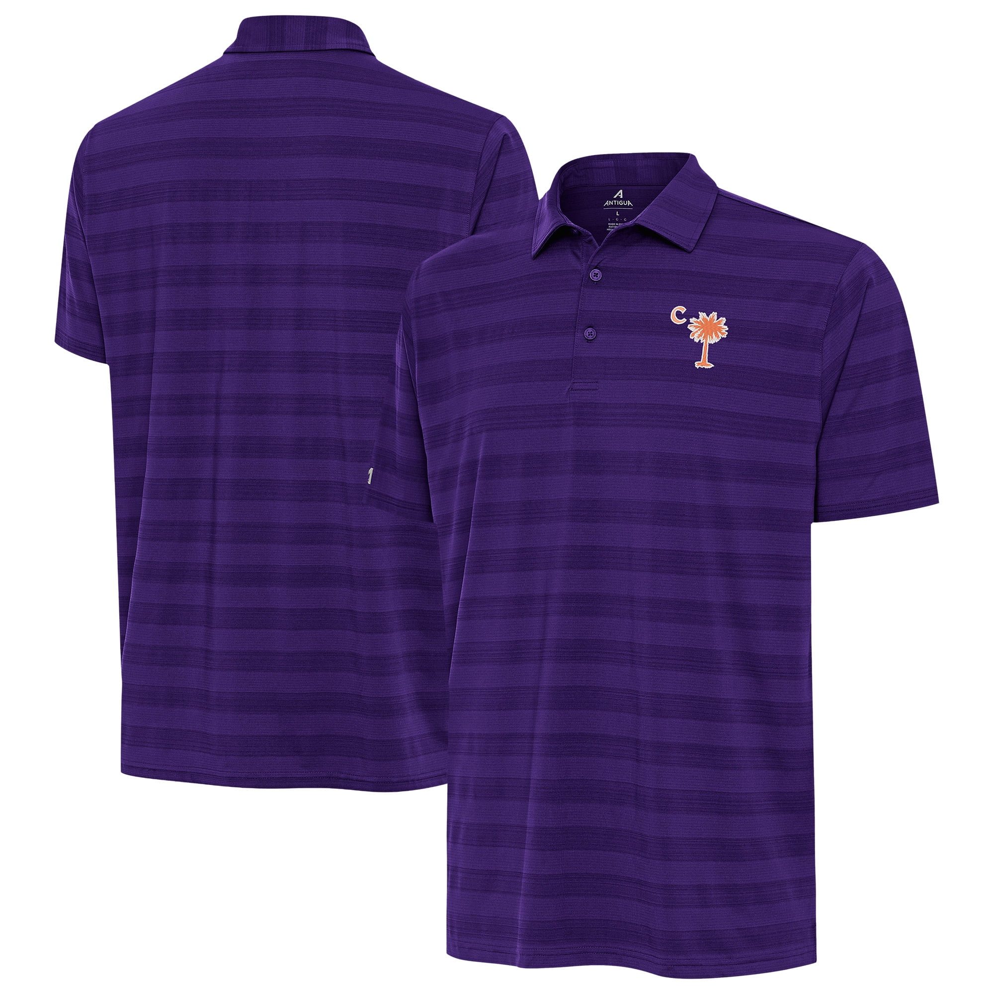 Men's Antigua Purple Clemson Tigers Palmetto Series Tunnel Polo ...