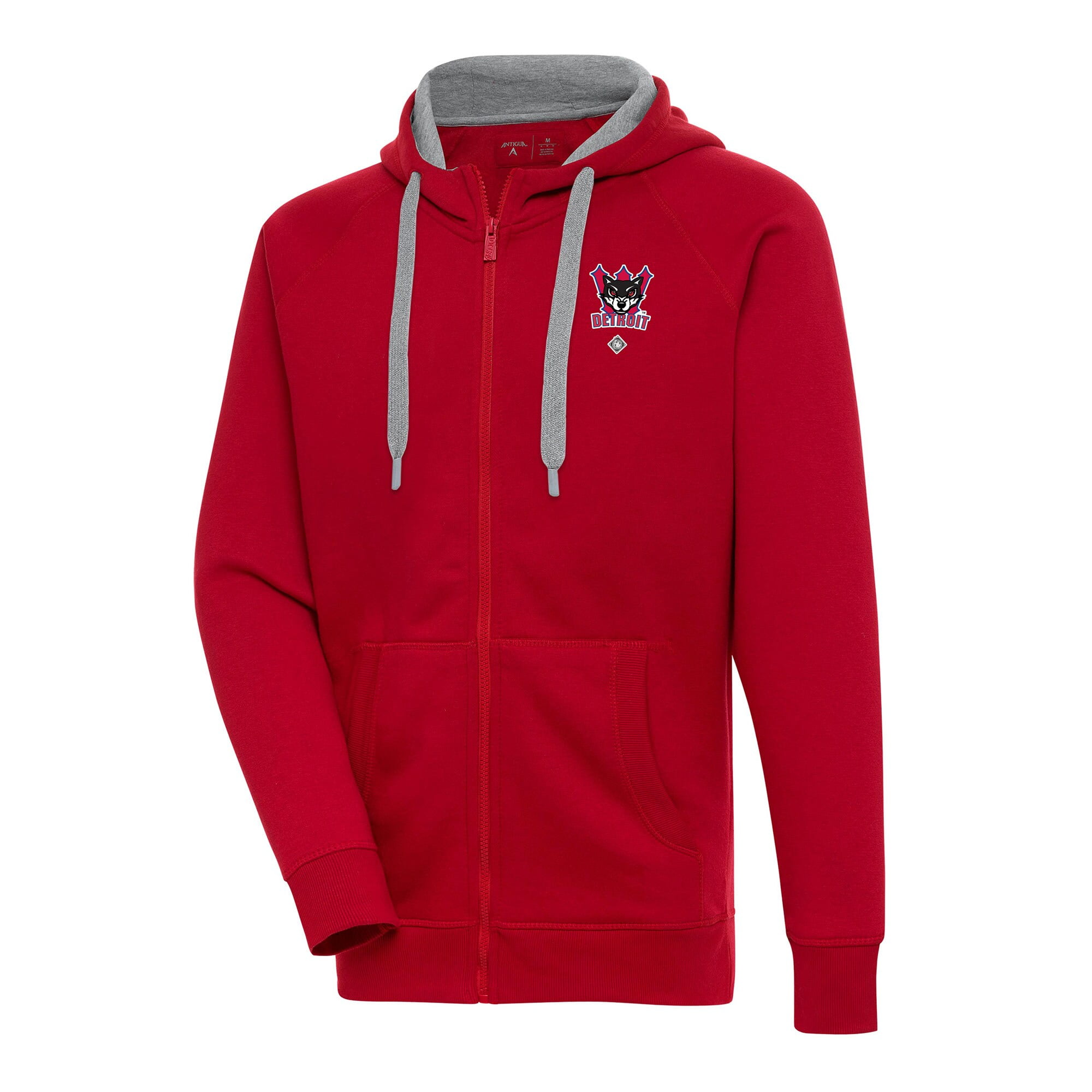 Men's Antigua Red Detroit Wolves Victory Full-Zip Hoodie - Walmart.com