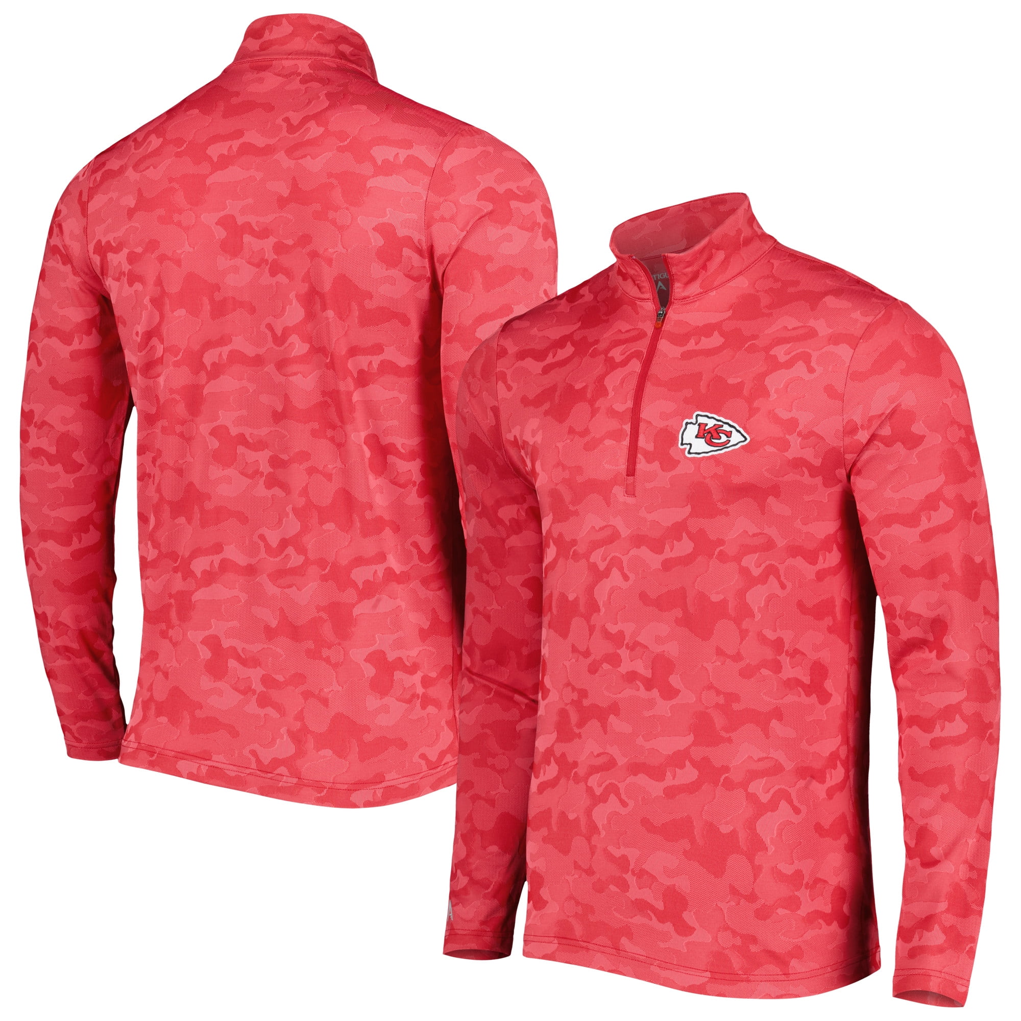Men's Antigua Red Kansas City Chiefs Brigade Quarter-Zip Sweatshirt ...
