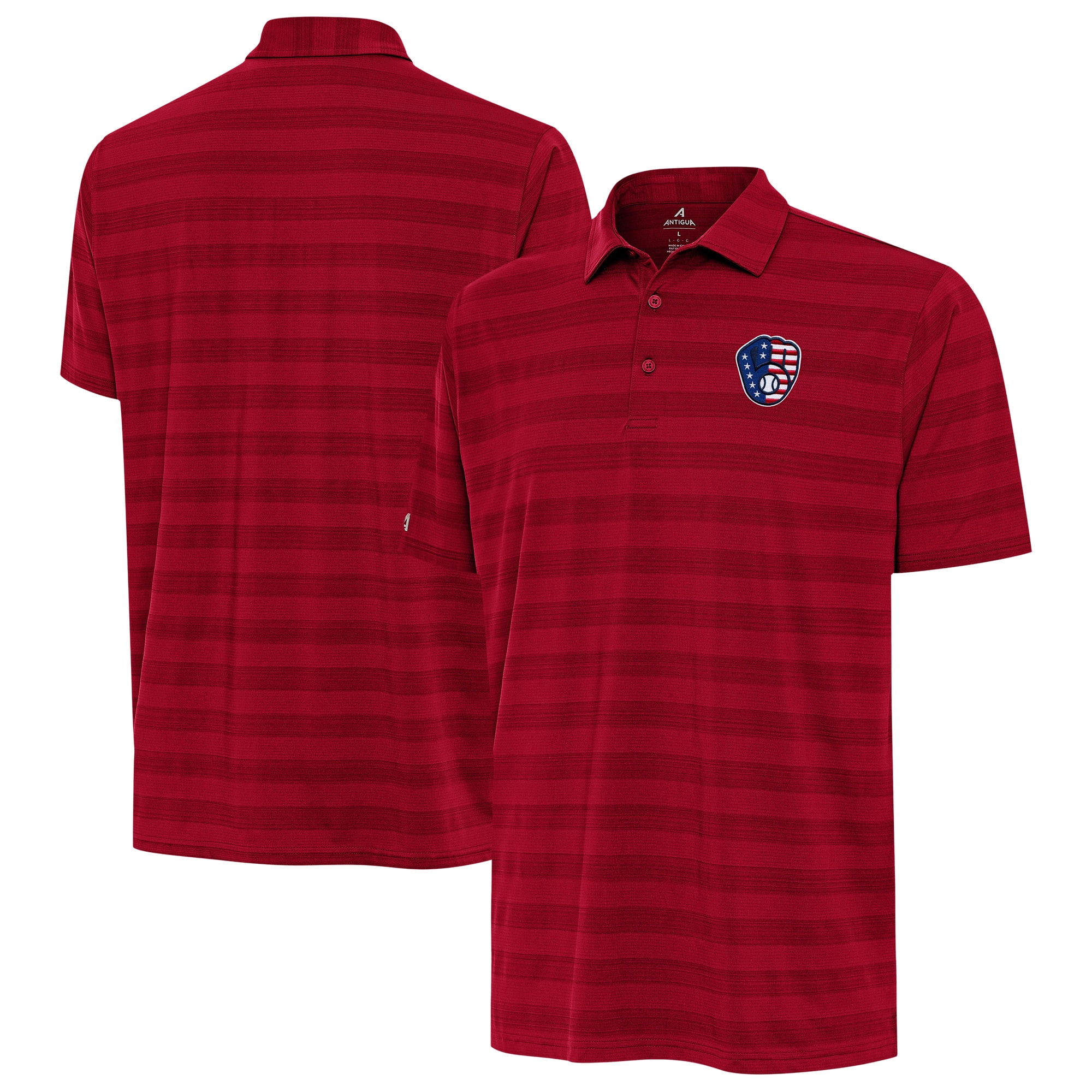 Men's Antigua Red Milwaukee Brewers Tunnel Stars and Stipes Team Logo ...
