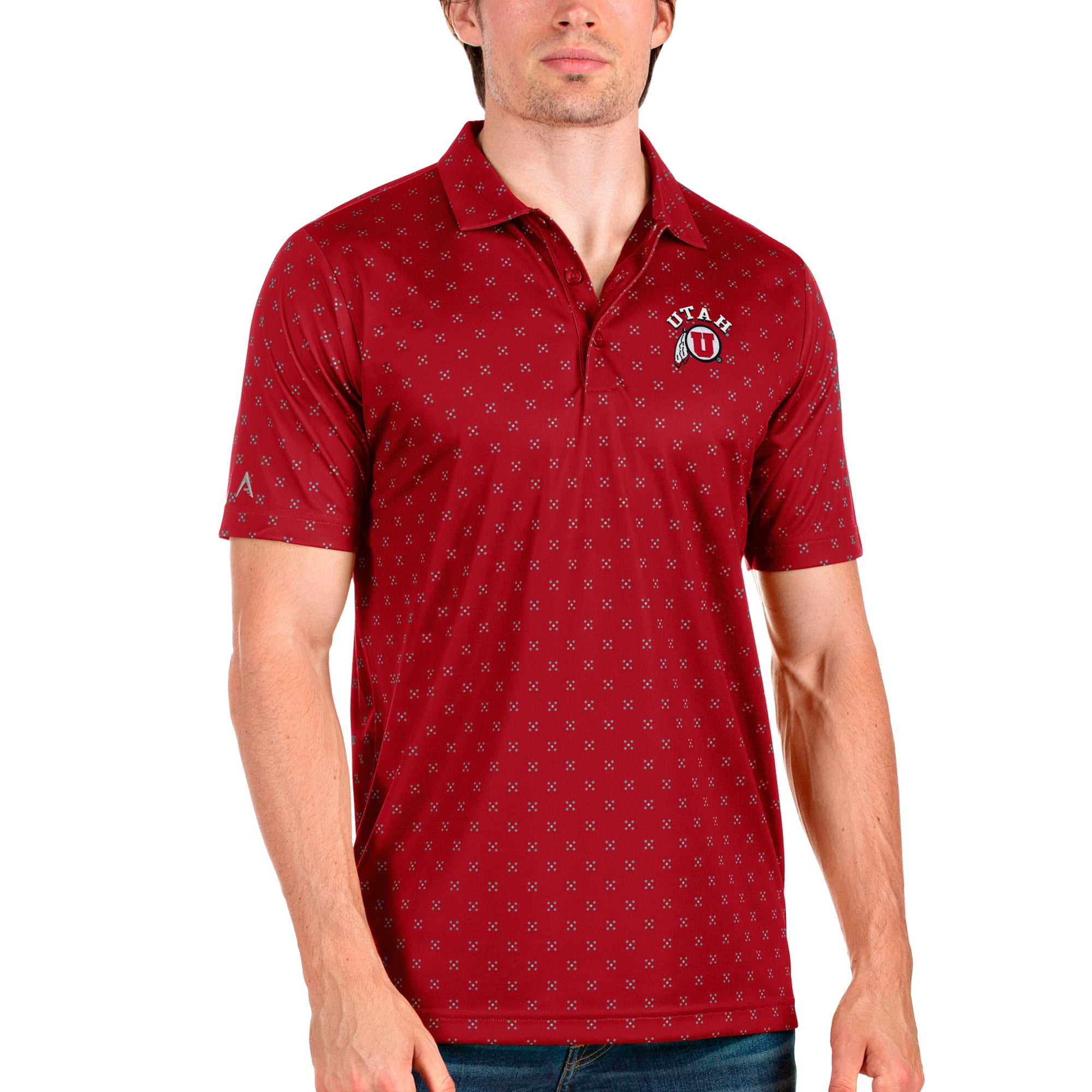 Men's Antigua Red/Steel Utah Utes Spark Polo - Walmart.com