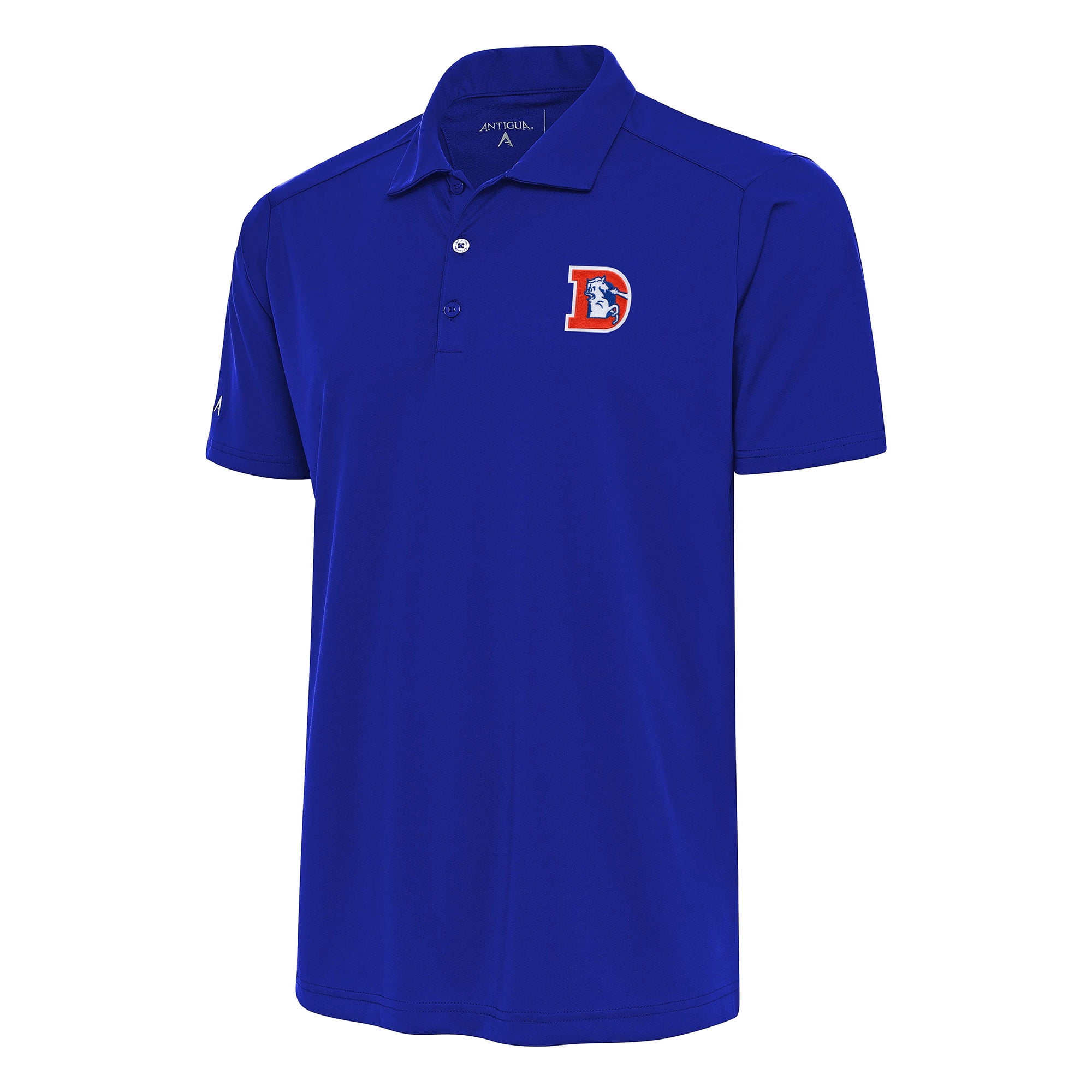 Men's Antigua Royal Denver Broncos Team Logo Throwback Tribute Polo ...