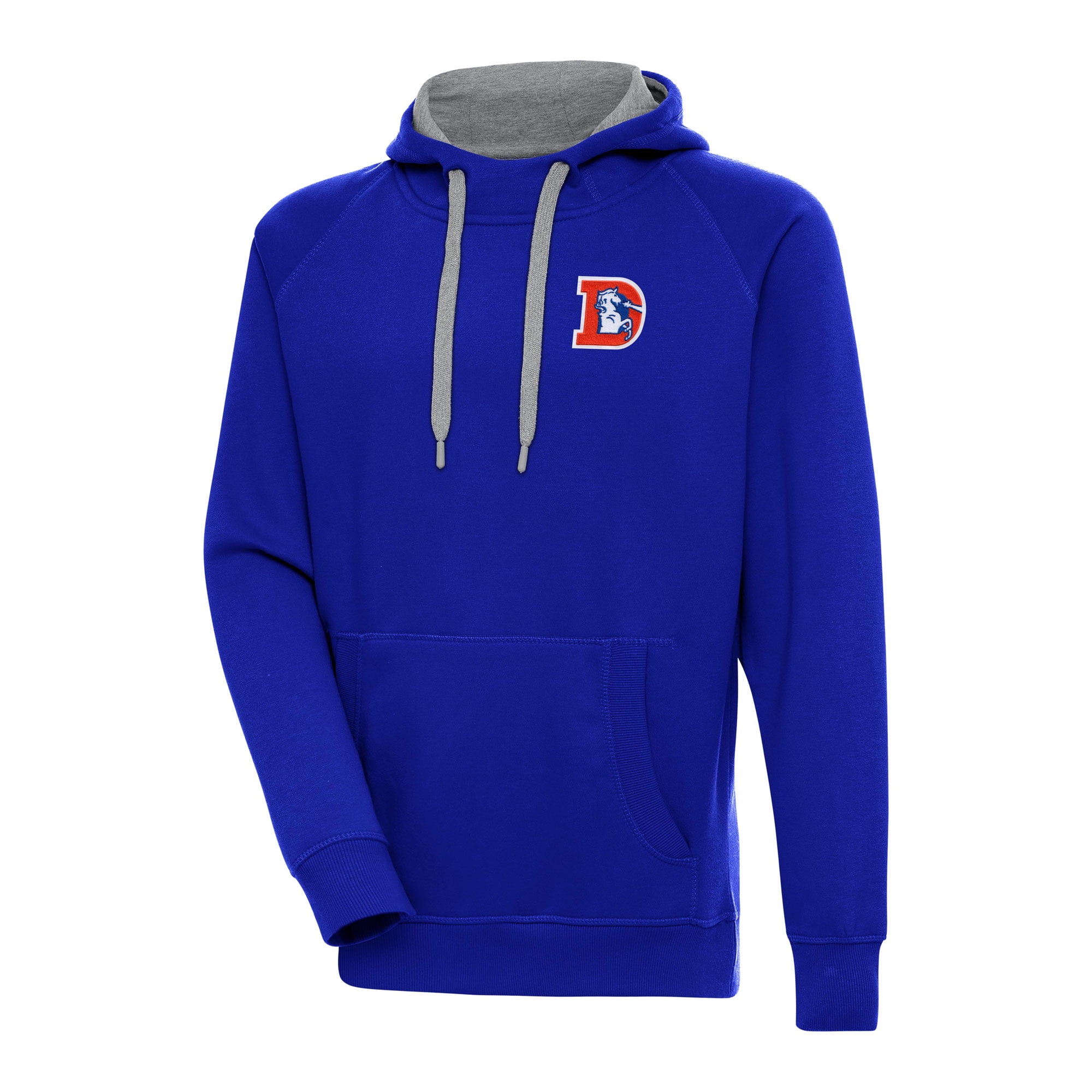 Men's Antigua Royal Denver Broncos Throwback Logo Victory Pullover ...